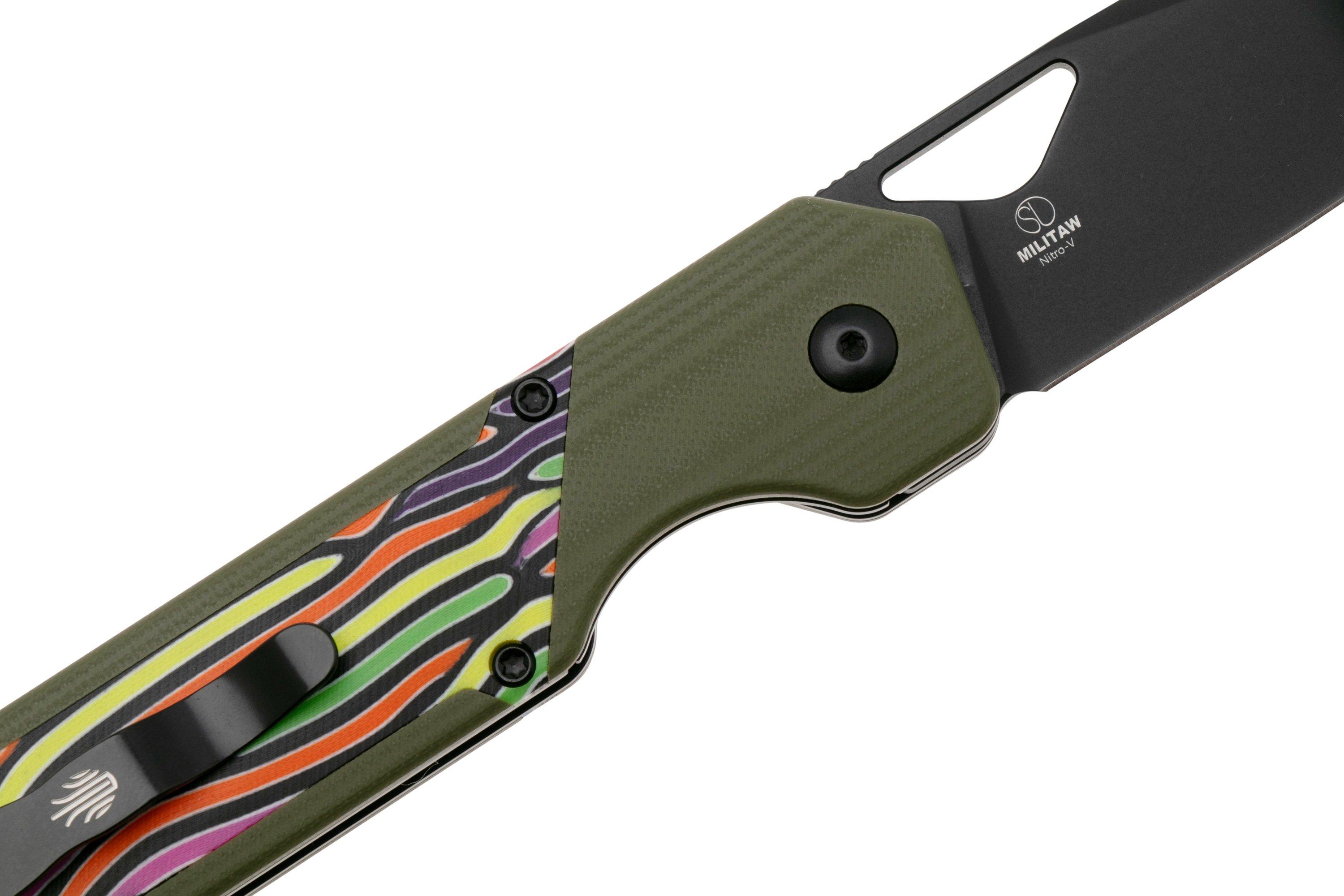 Kizer Vanguard Militaw V3634A3 Liner Lock, Satin Nitro-V, Green G10 ...
