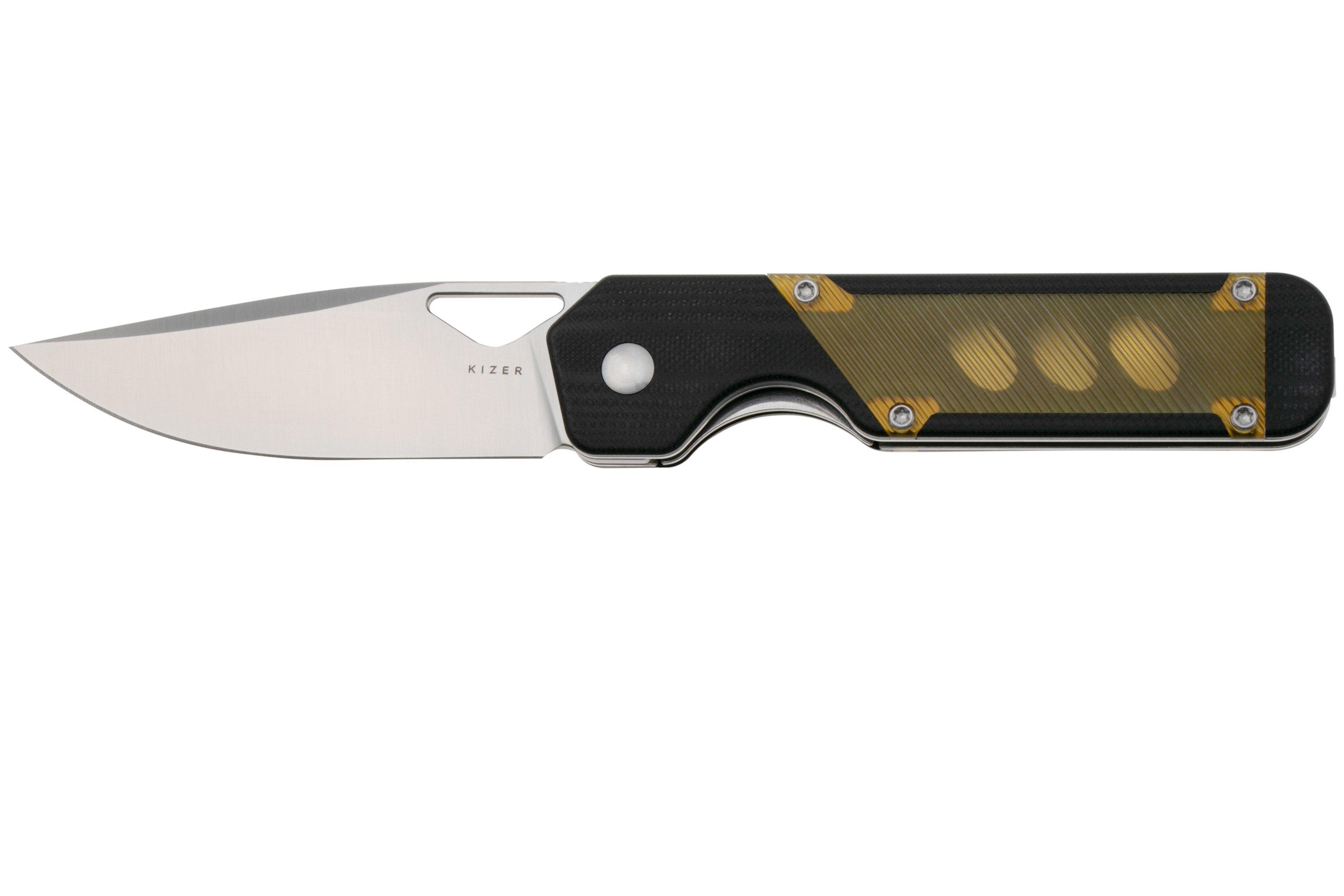 Kizer Vanguard Militaw V3634C1 Liner Lock, Satin 154CM, Black G10, PEI ...