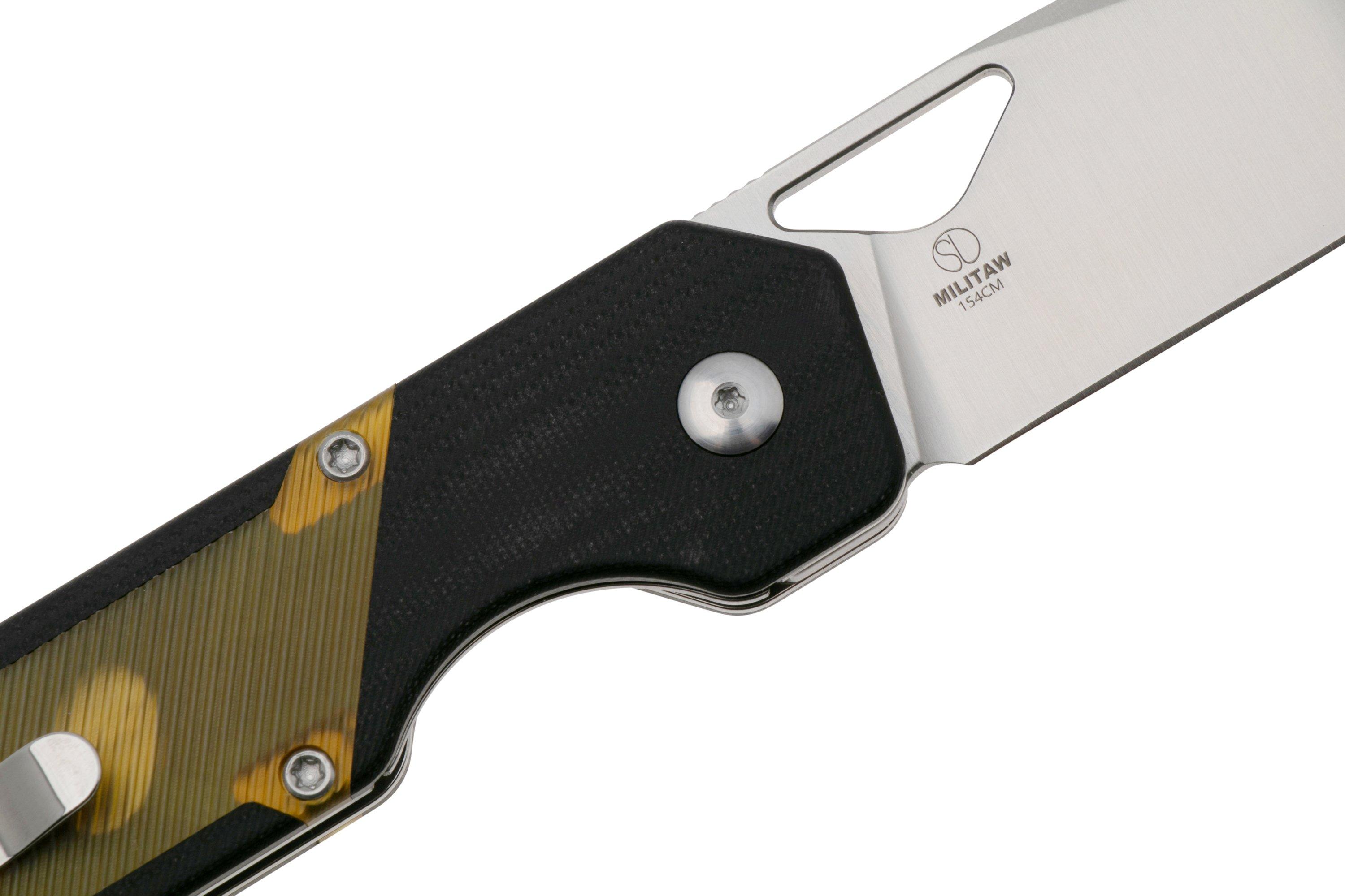 Kizer Vanguard Militaw V3634C1 Liner Lock, Satin 154CM, Black G10, PEI ...