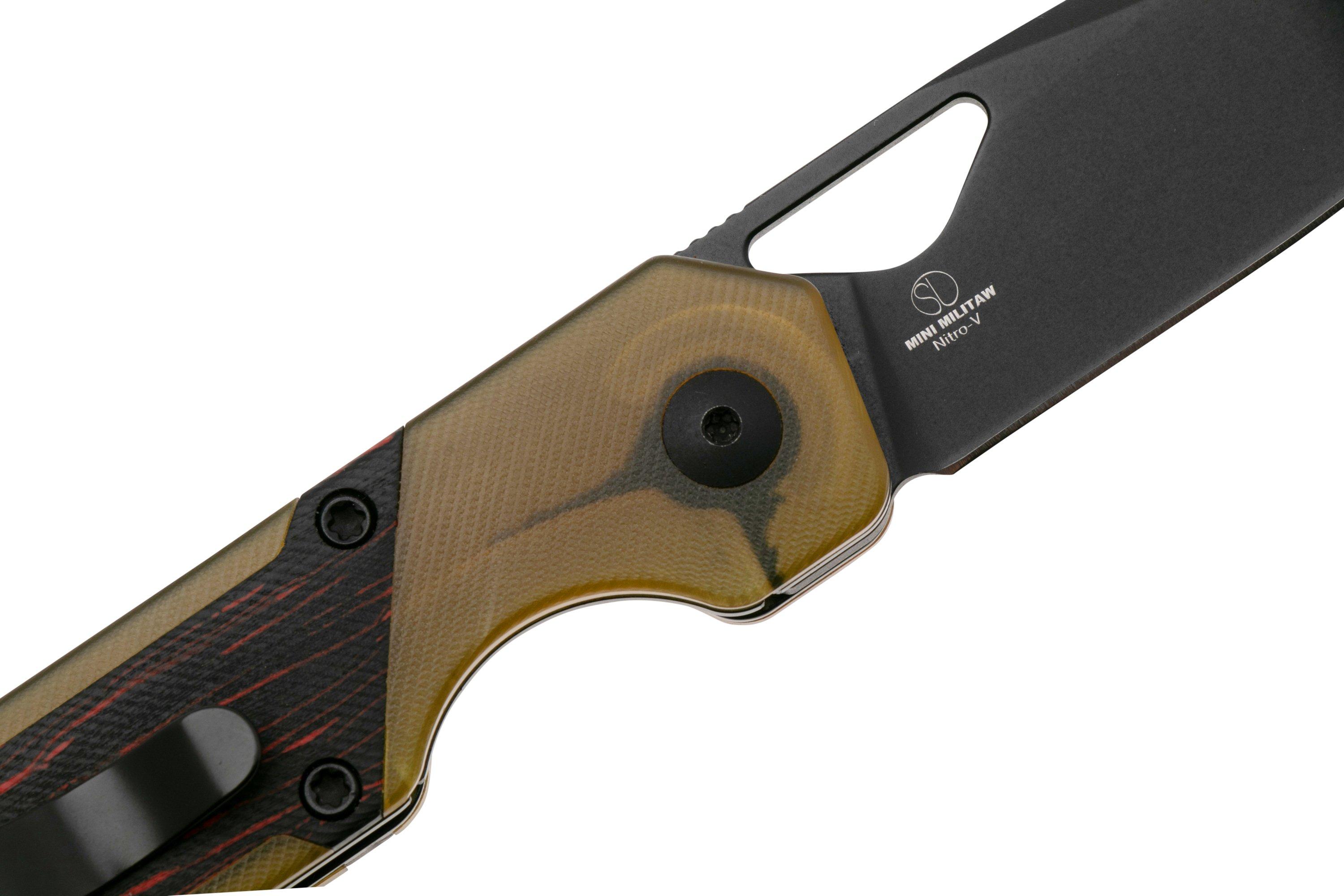 Kizer Vanguard Mini Militaw V3634SA1 Liner Lock, Black Nitro-V, Black ...
