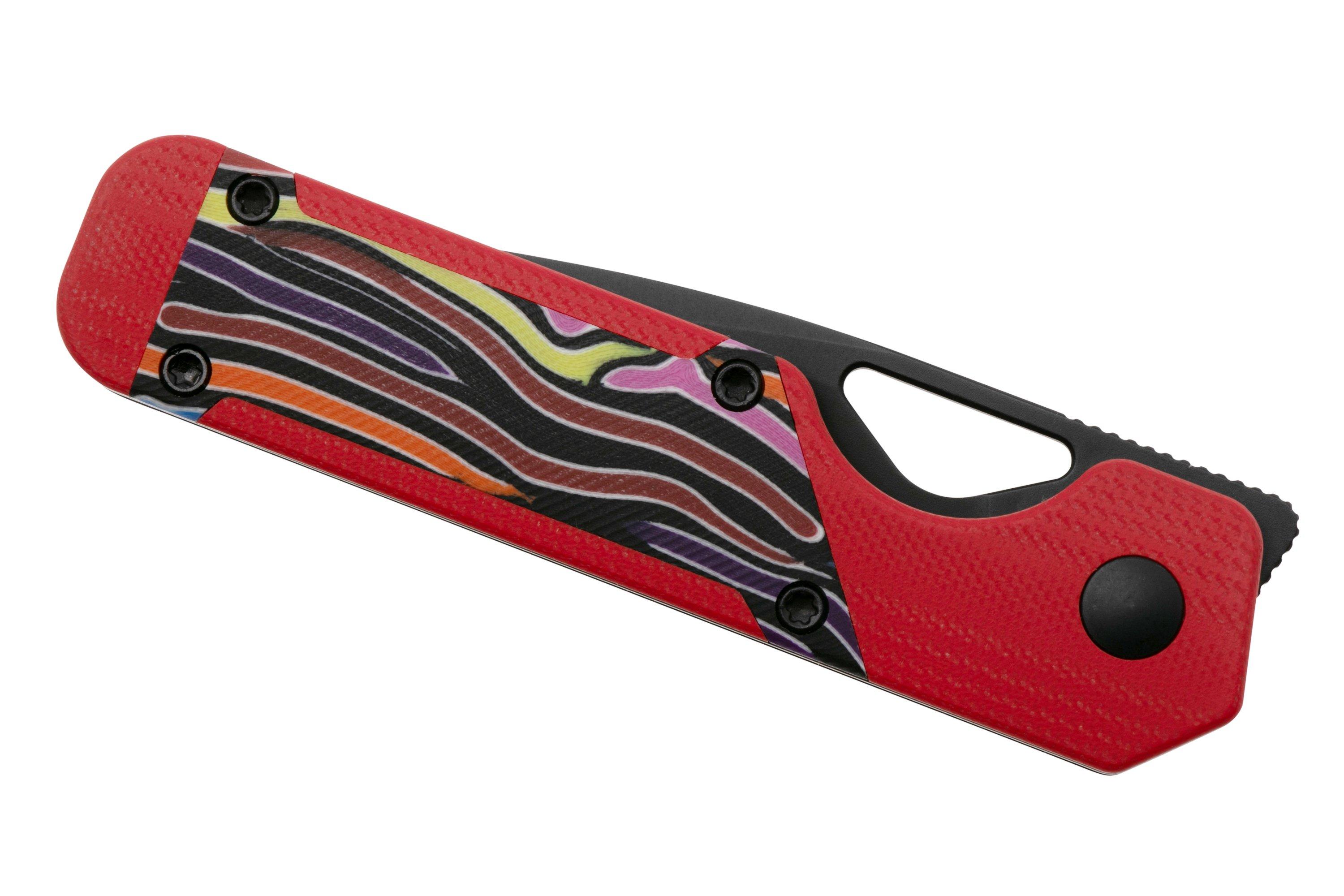Kizer Vanguard Mini Militaw V3634SA2 Liner Lock, Black Nitro-V, Red G10 ...