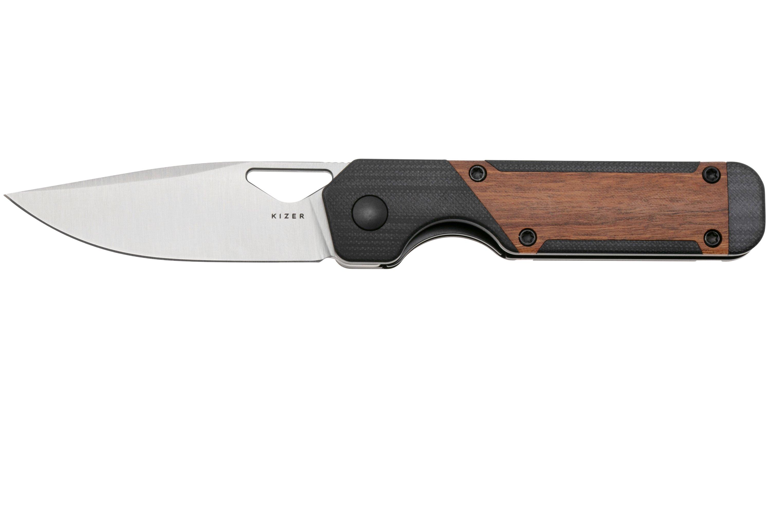 Kizer Vanguard Mini Militaw V3634SA4 Liner Lock, Satin Nitro-V, Black ...