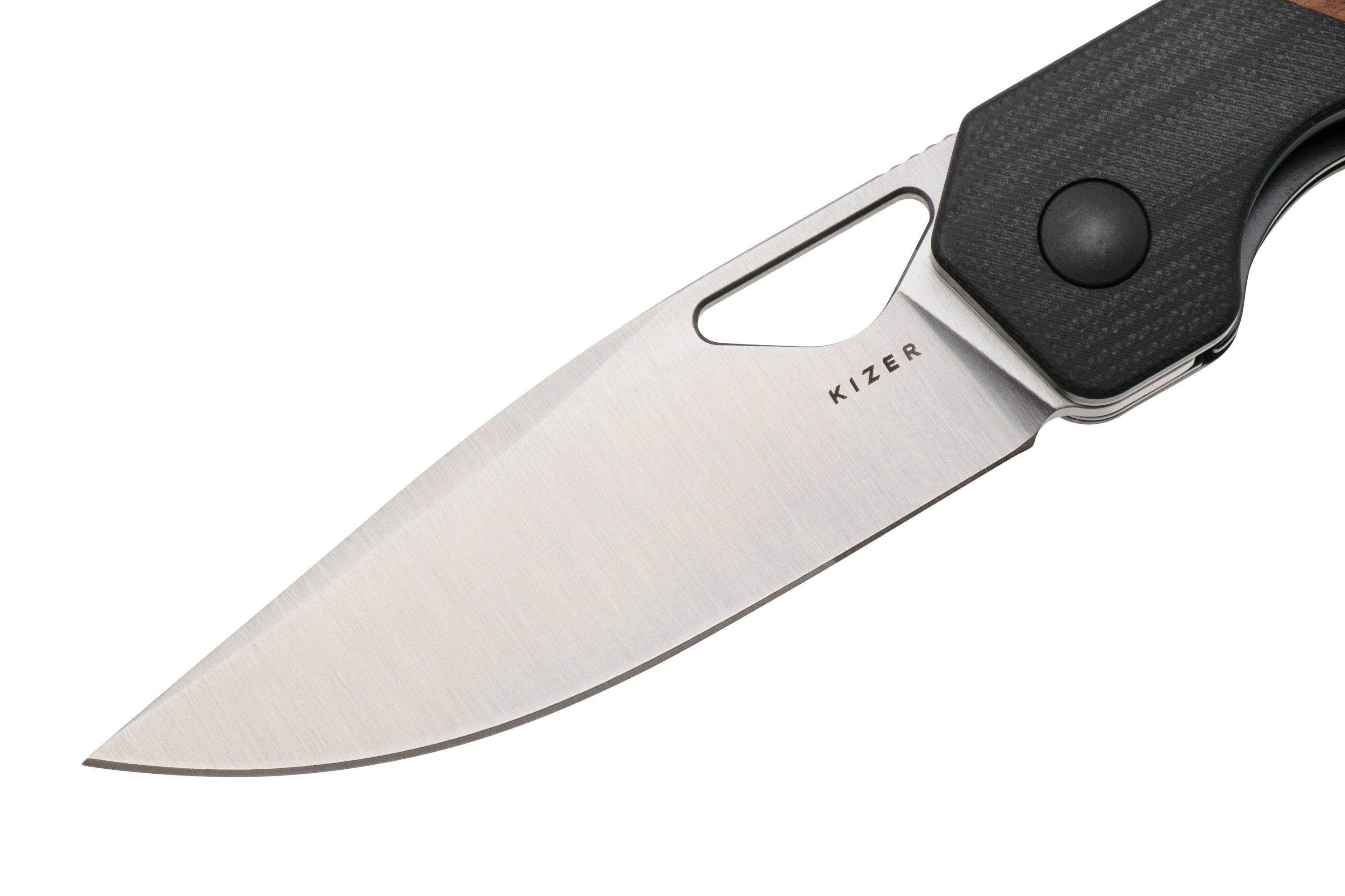Kizer Vanguard Mini Militaw V3634SA4 Liner Lock, Satin Nitro-V, Black ...