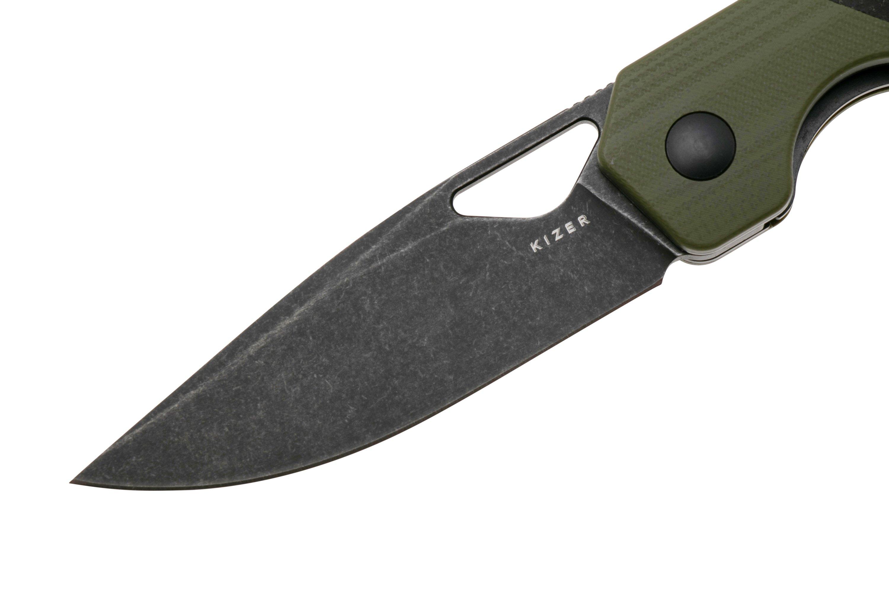 Kizer Vanguard Mini Militaw V3634SA5 Liner Lock, Blackwashed Nitro-V ...