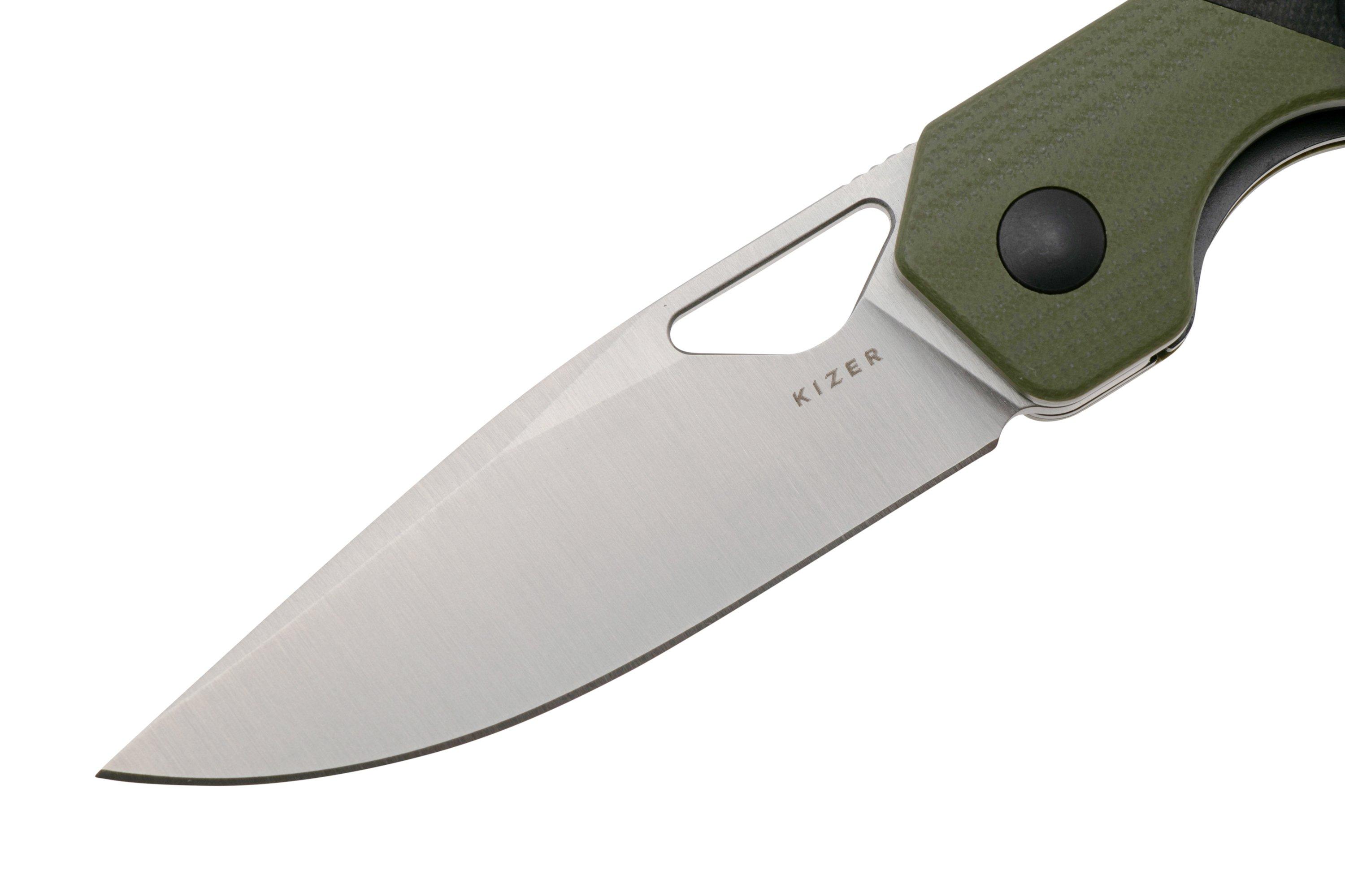Kizer Vanguard Mini Militaw V3634SA6 Liner Lock, Satin Nitro-V, Green ...
