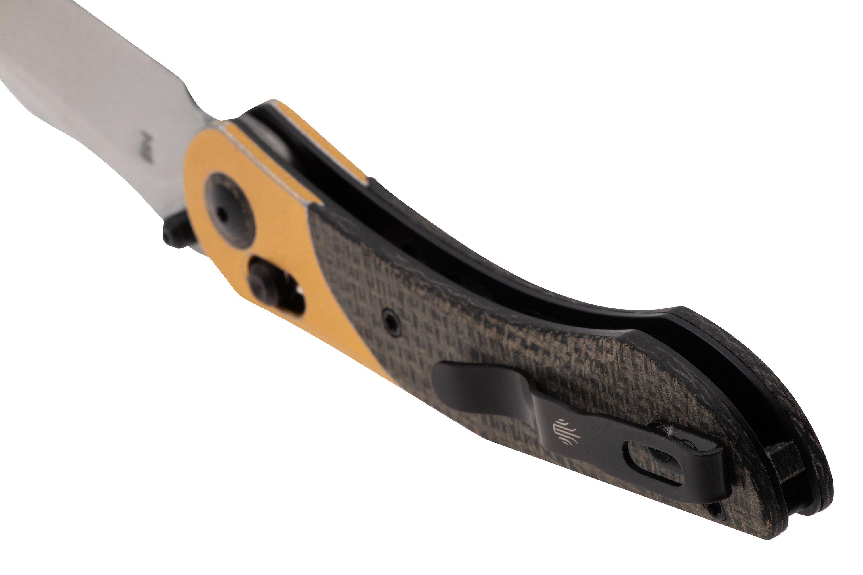 Kizer Vanguard Mini Mystic V3636A2 Satin Nitro-V, Burlap Micarta ...