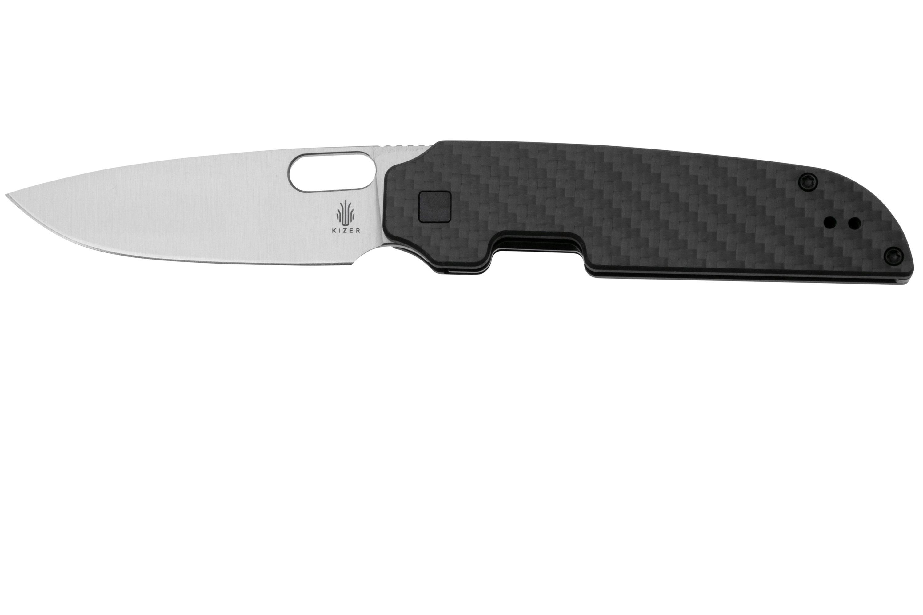 Kizer Vanguard Varatas V3637A2 Satin Nitro V, G10 Carbon Fiber, pocket ...