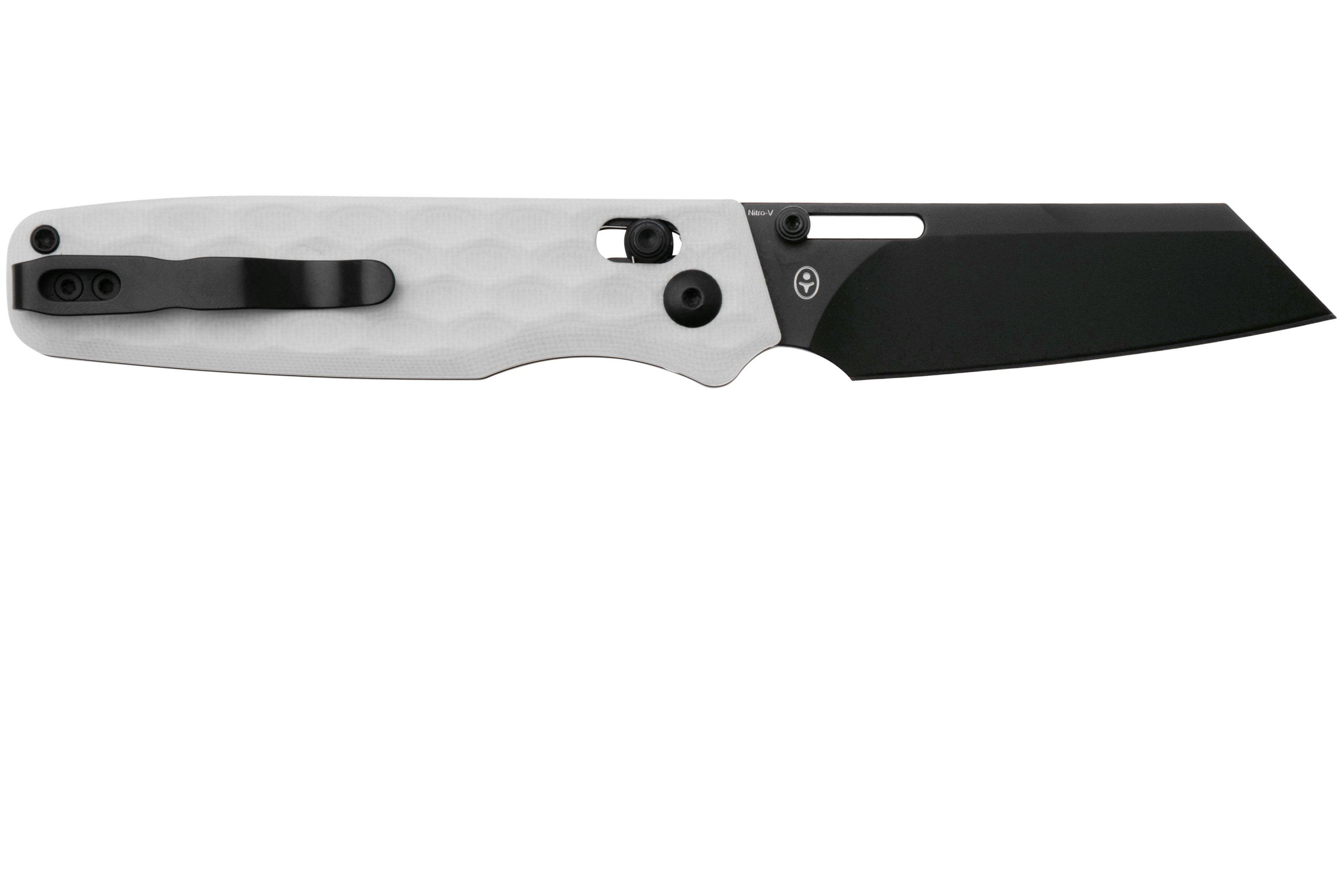 Kizer Vanguard Task V3641A1 Black Nitro V, Sugar White G10, pocket ...