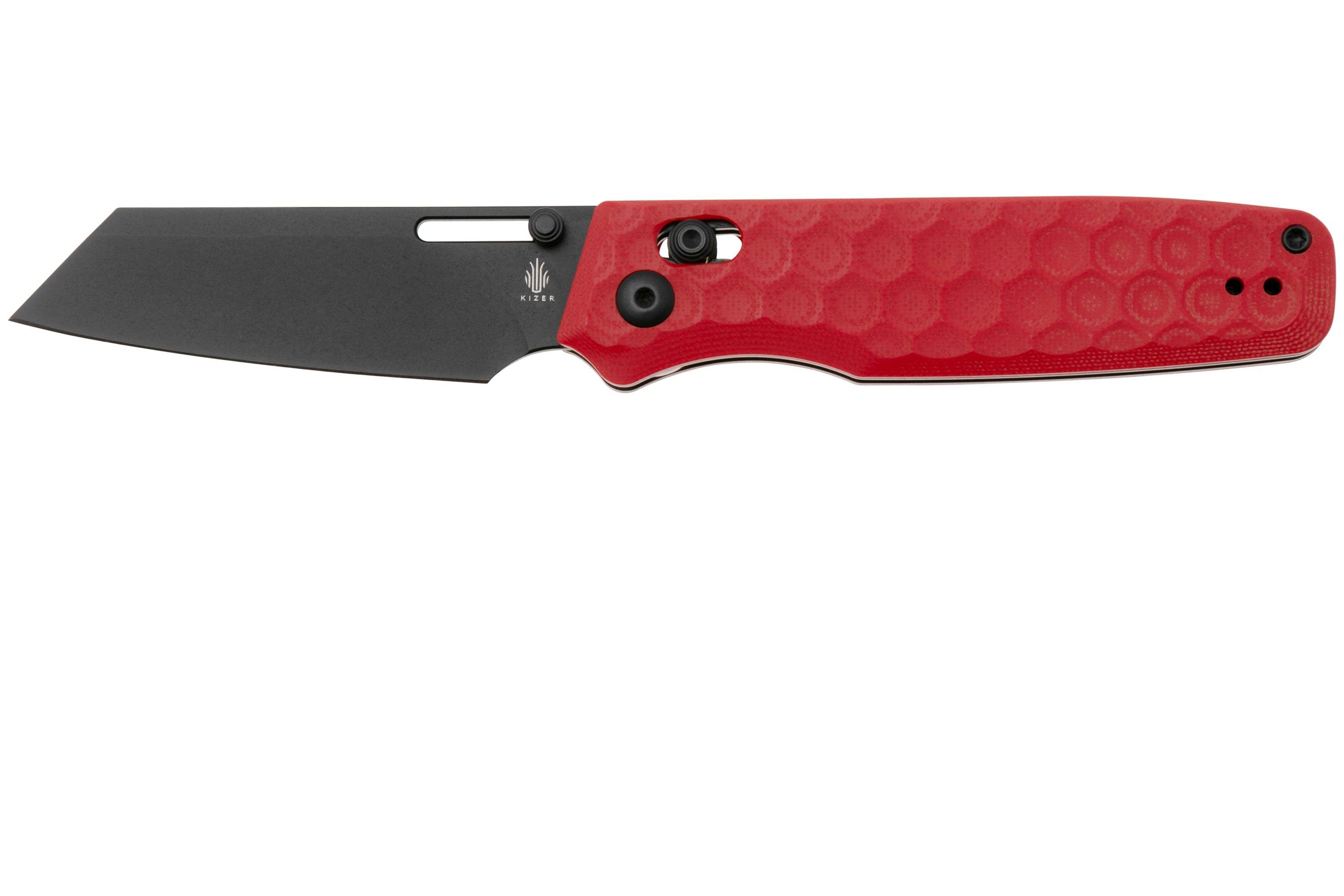 Kizer Vanguard Task V3641A2 Black Nitro V, Spicy Red G10, coltello da ...