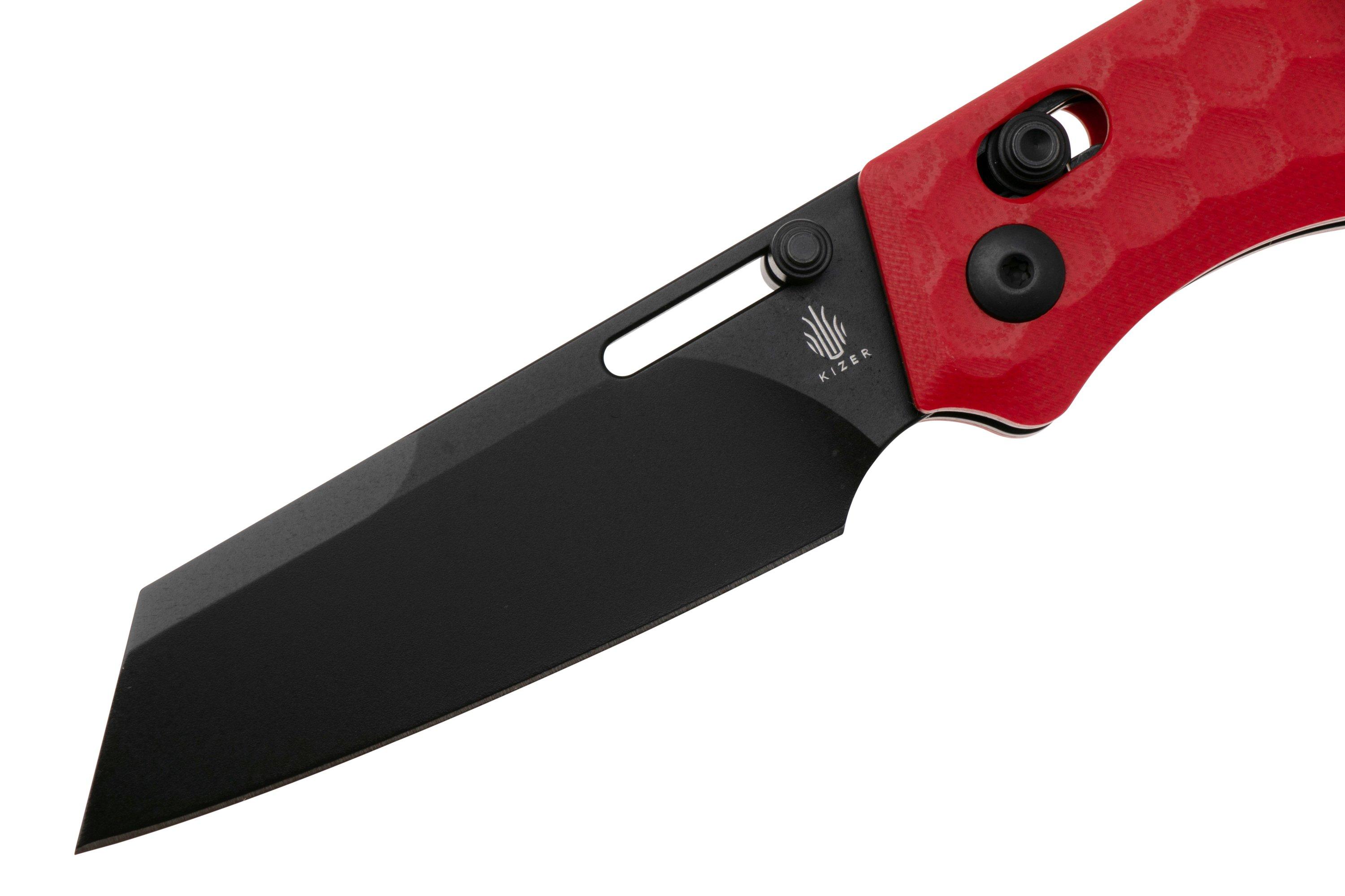 Kizer Vanguard Task V3641A2 Black Nitro V, Spicy Red G10, pocket knife ...