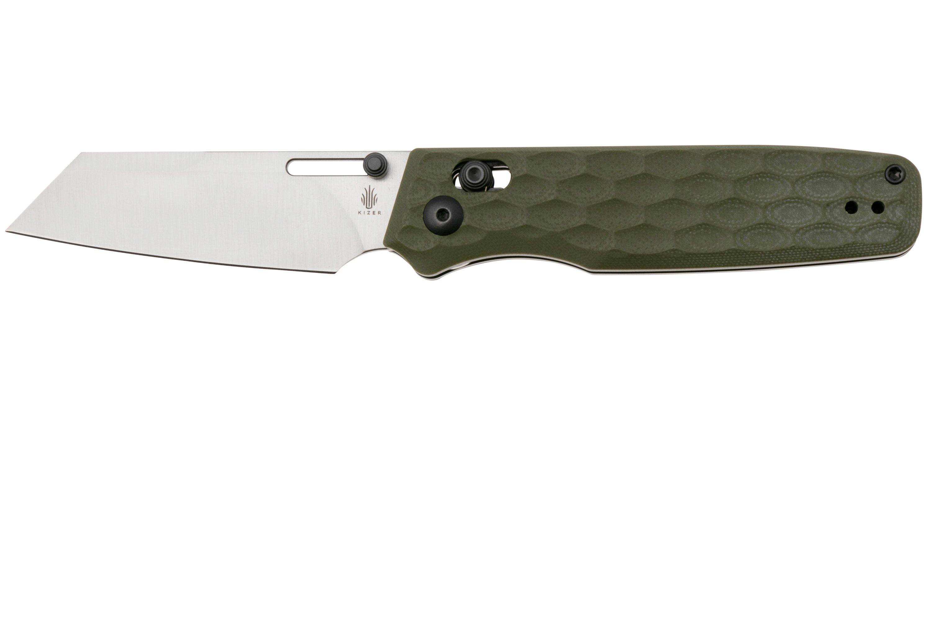 Kizer Vanguard Task V3641C3 Satin 154CM, Green G10, pocket knife, Nick ...