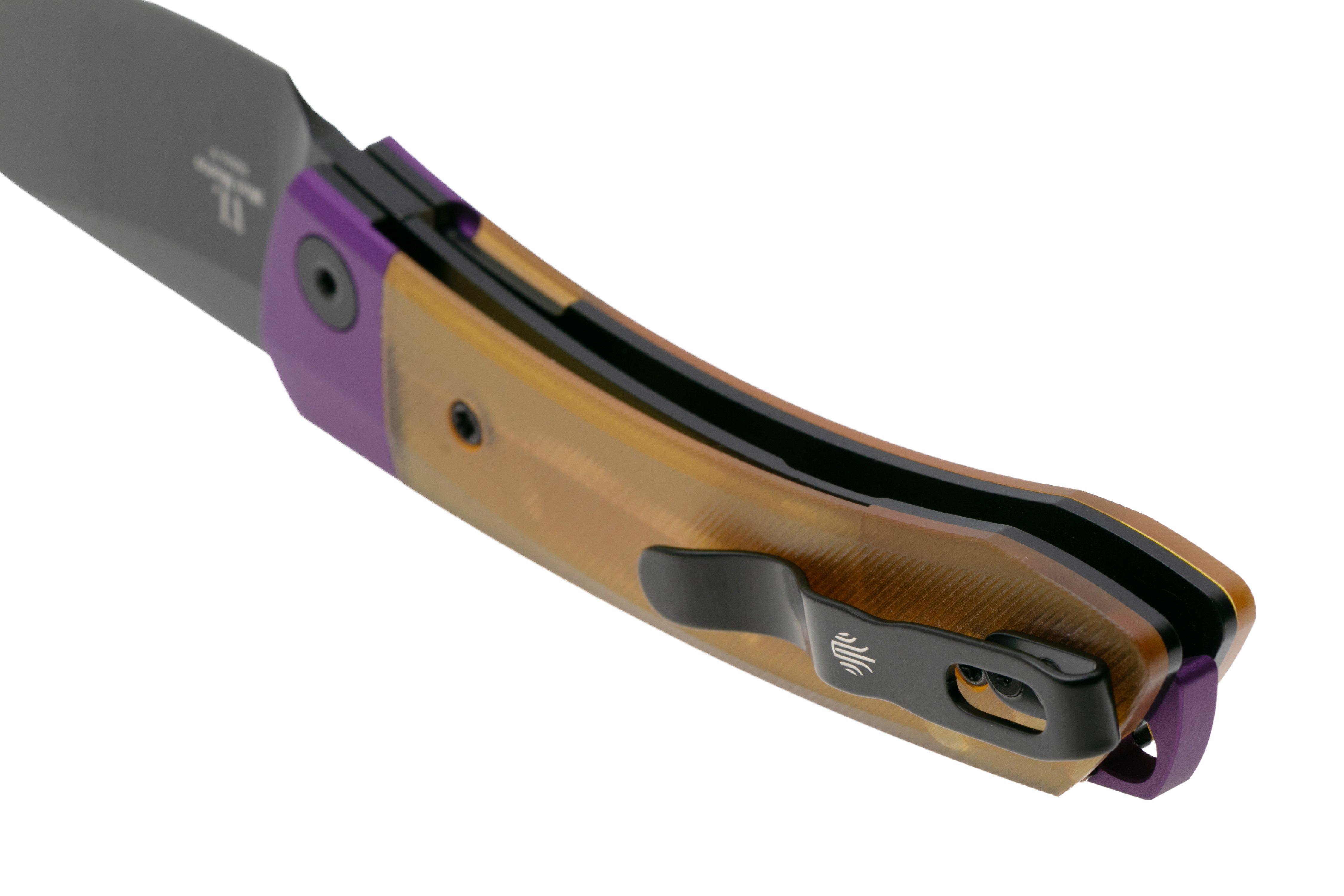 Kizer Vanguard Mini Momo V3663A1 Black 154CM, Yellow Ultem, pocket ...