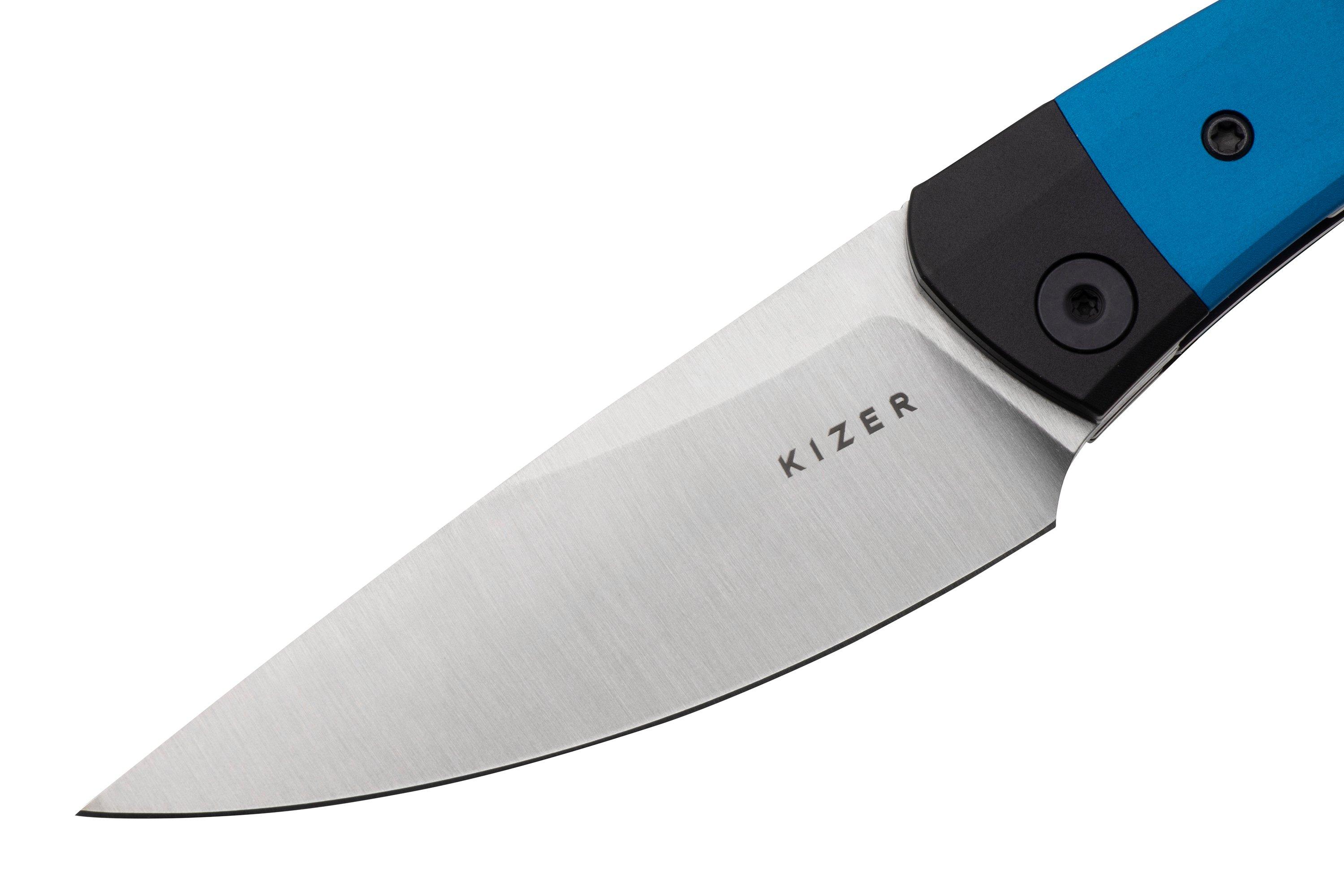 Kizer Vanguard Mini Momo V3663C1 Satin 154CM, Blue Aluminium, pocket ...