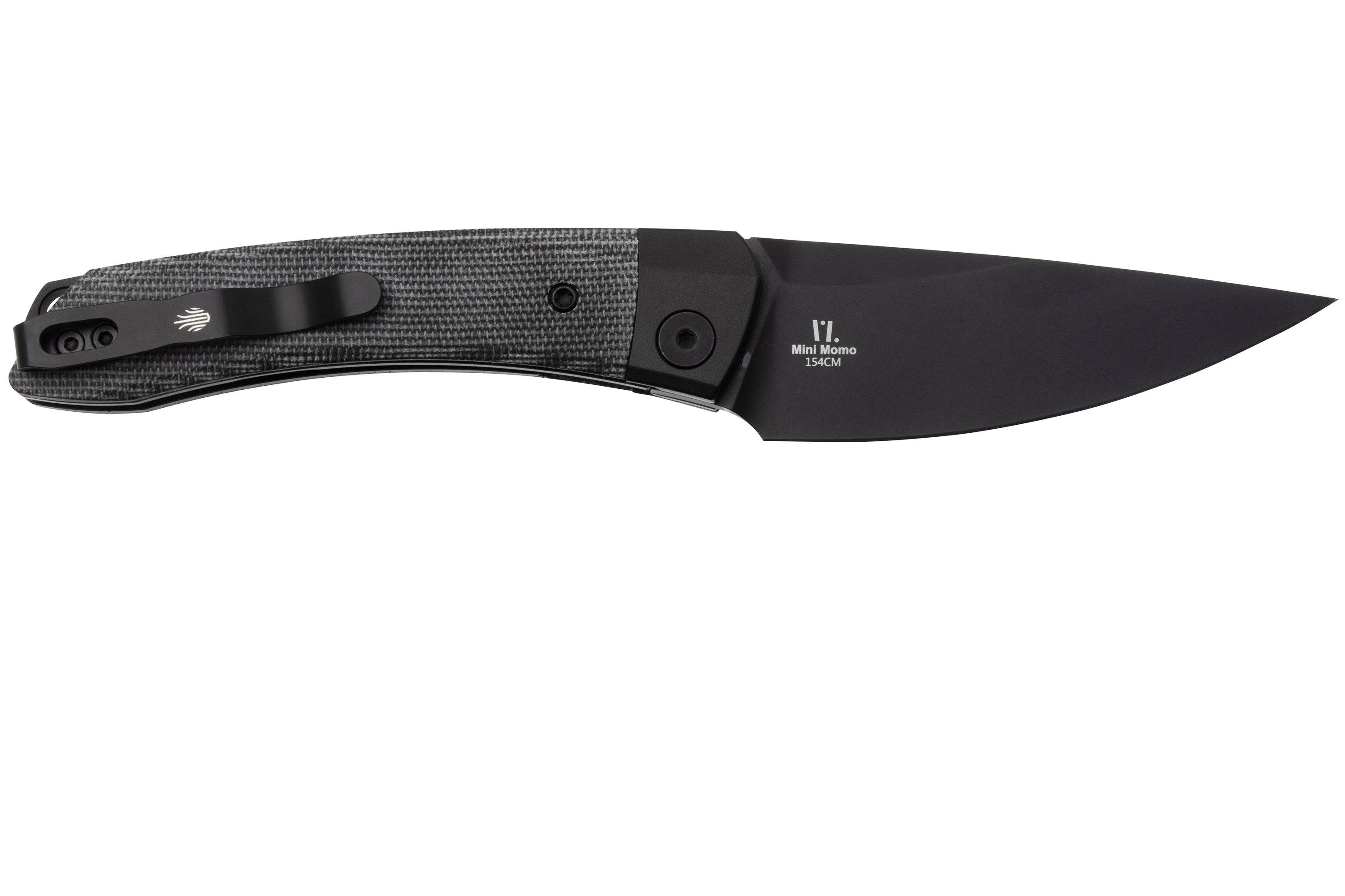 Kizer Vanguard Mini Momo V3663C2 Black 154CM, Black Micarta, pocket ...