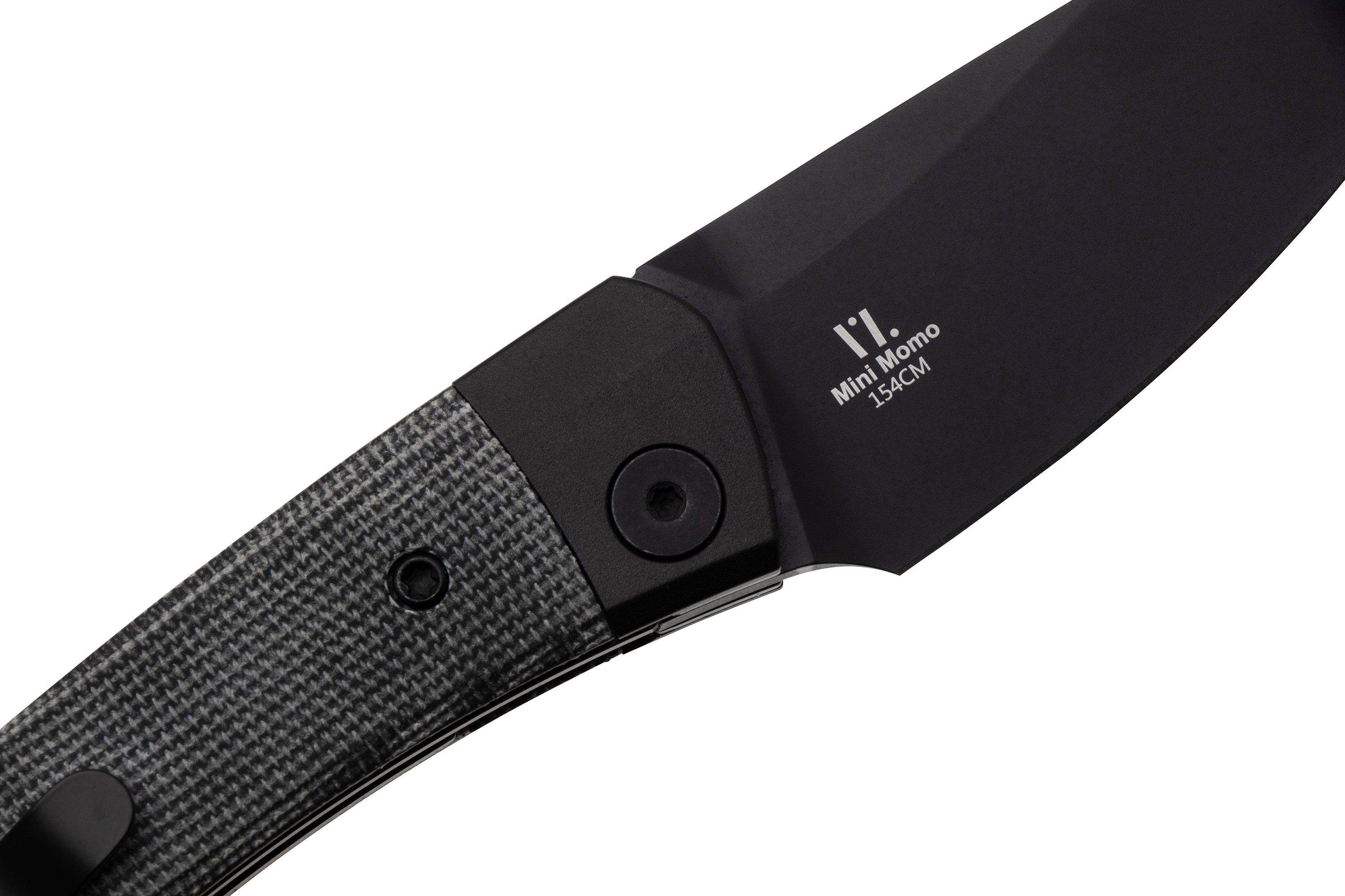 Kizer Vanguard Mini Momo V3663C2 Black 154CM, Black Micarta, pocket ...