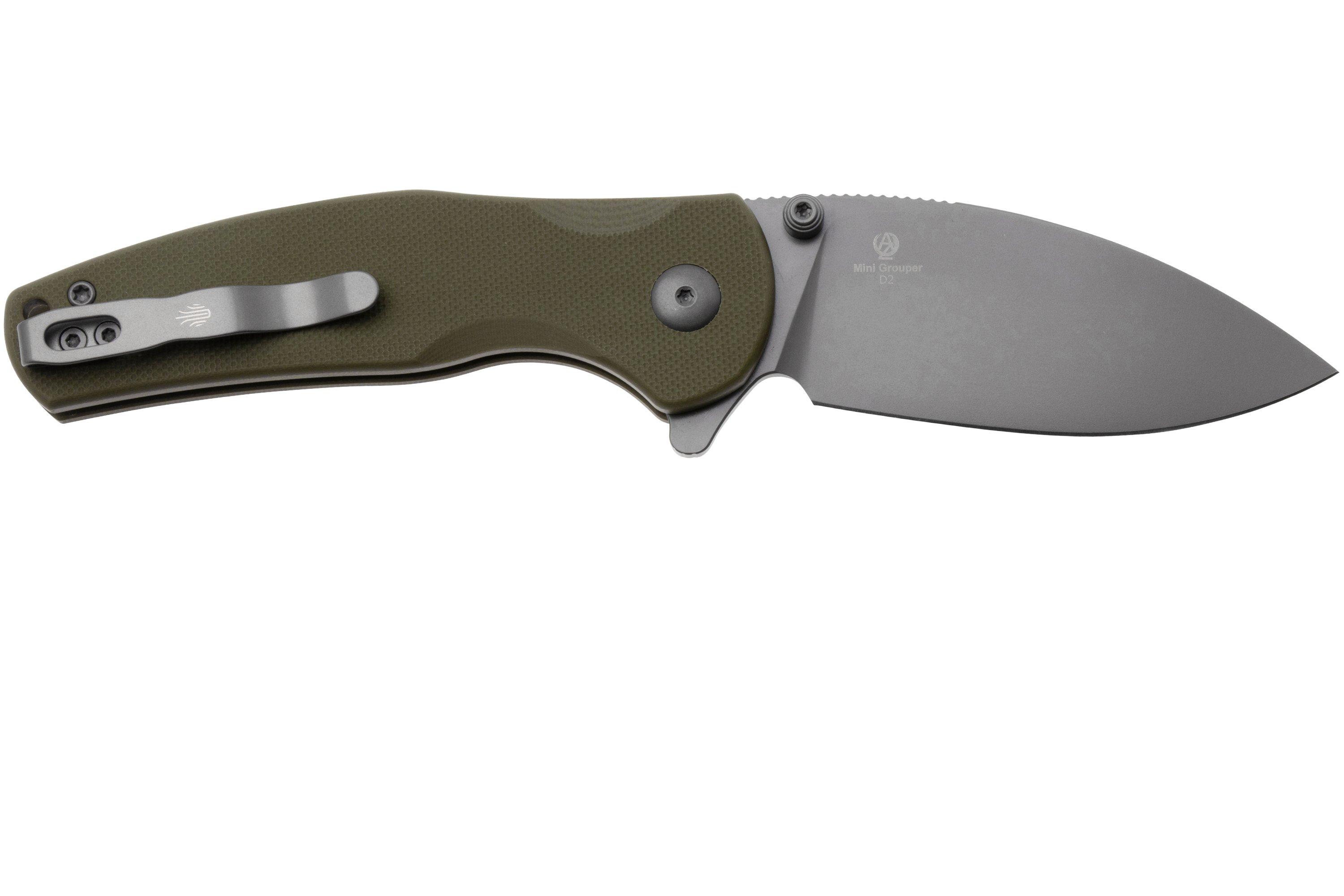 Kizer Vanguard Mini Grouper V3669A3 Grey D2, Olive Green G10 ...