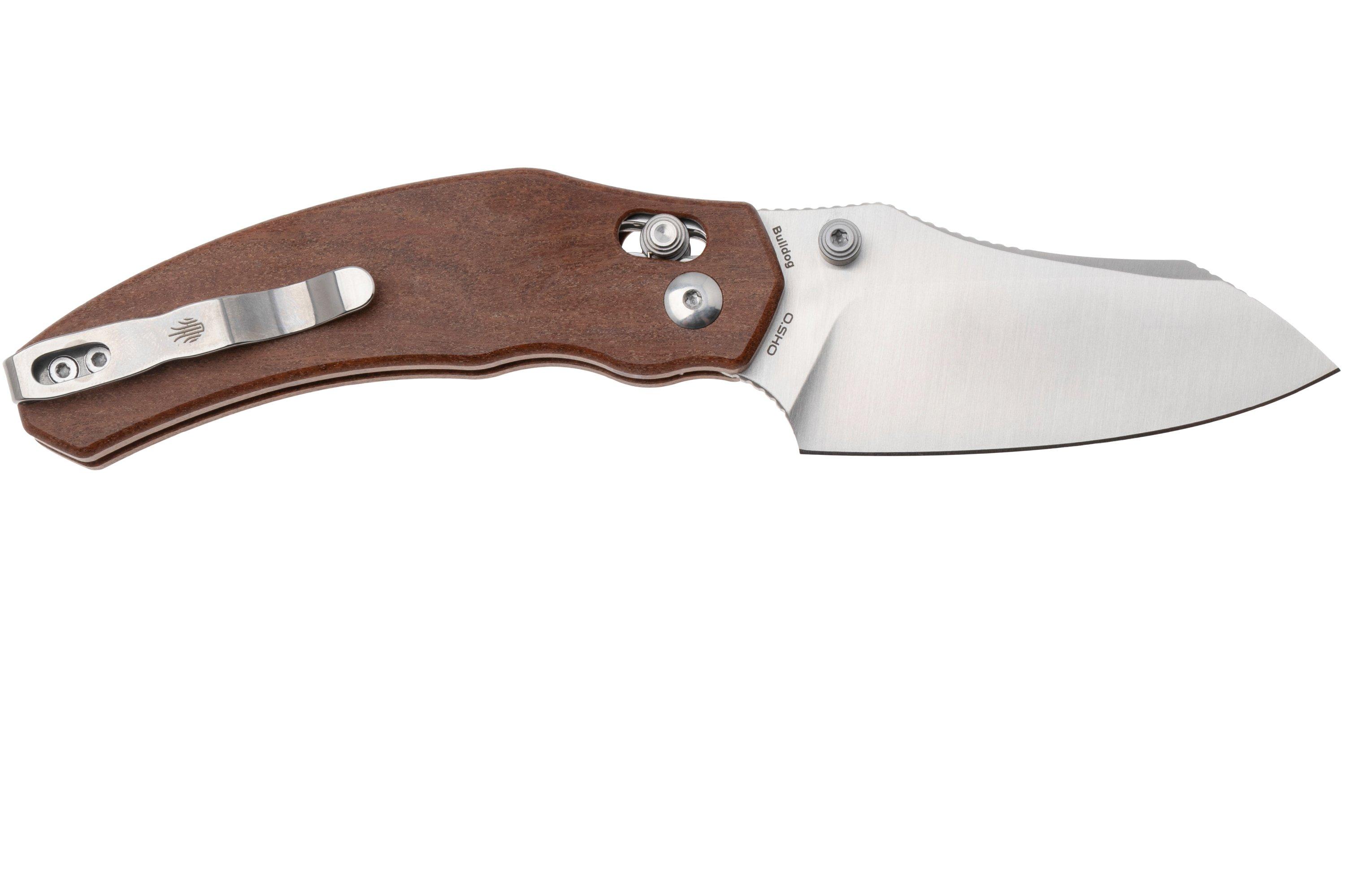 Kizer Vanguard Bulldog V3672A2, Satin Nitro-V, Mkuruti Wood, zakmes, O ...