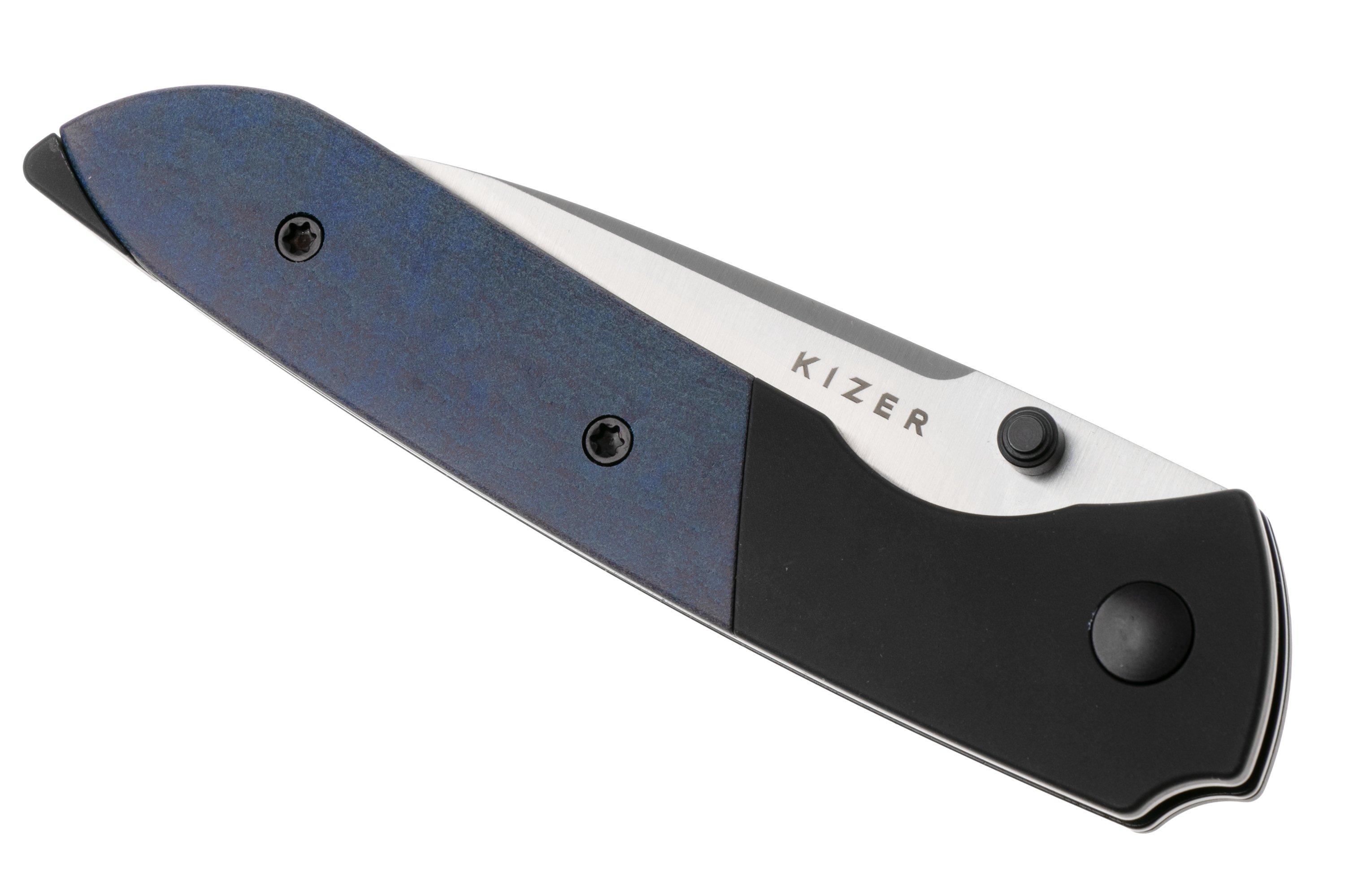 Kizer Vanguard Spitfire V3690A2 Satin 14C28N, Aluminium Blue Canyon ...
