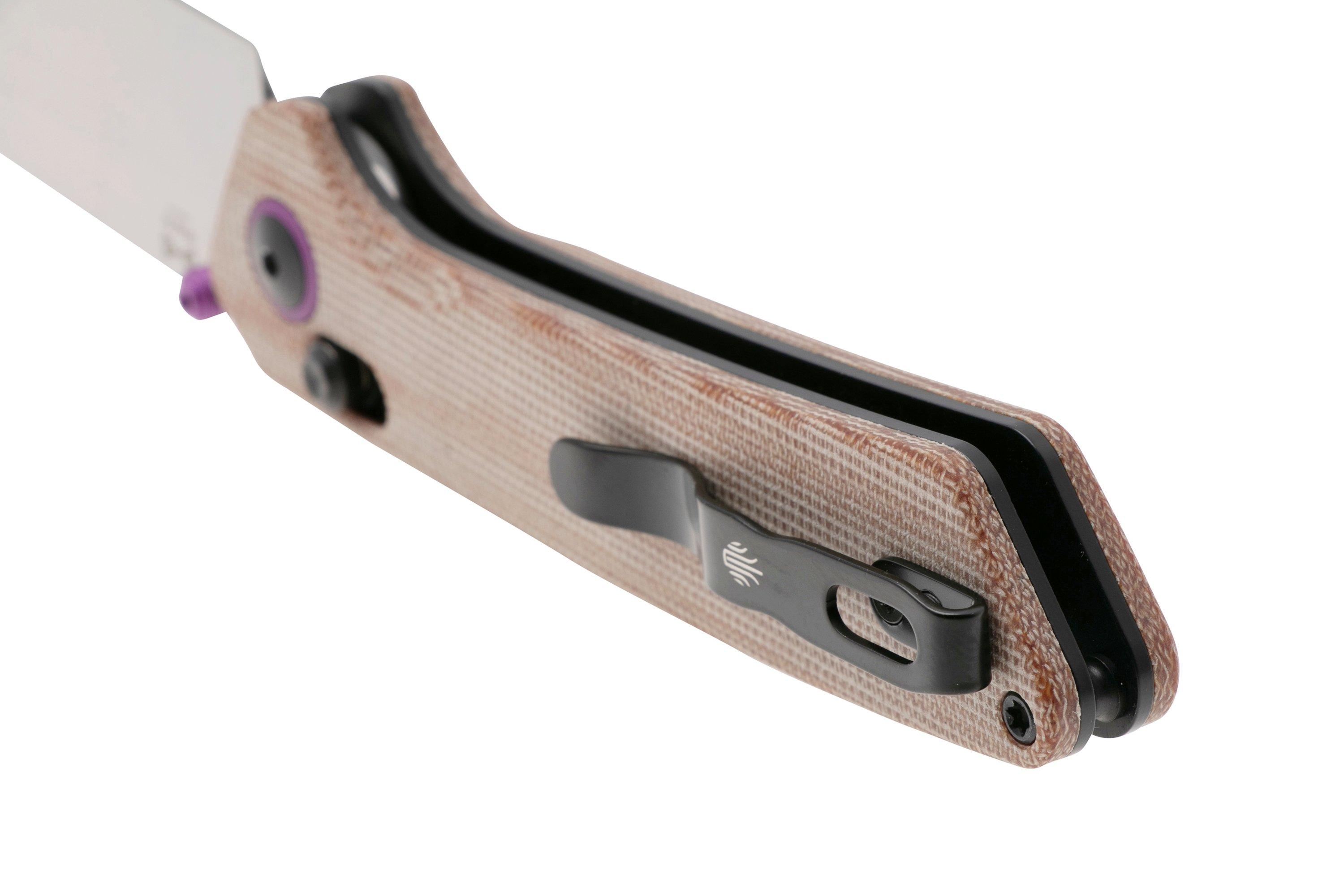 Kizer Madrac V3693A2 Satin Nitro-V, Brown Micarta pocket knife, Matteo ...