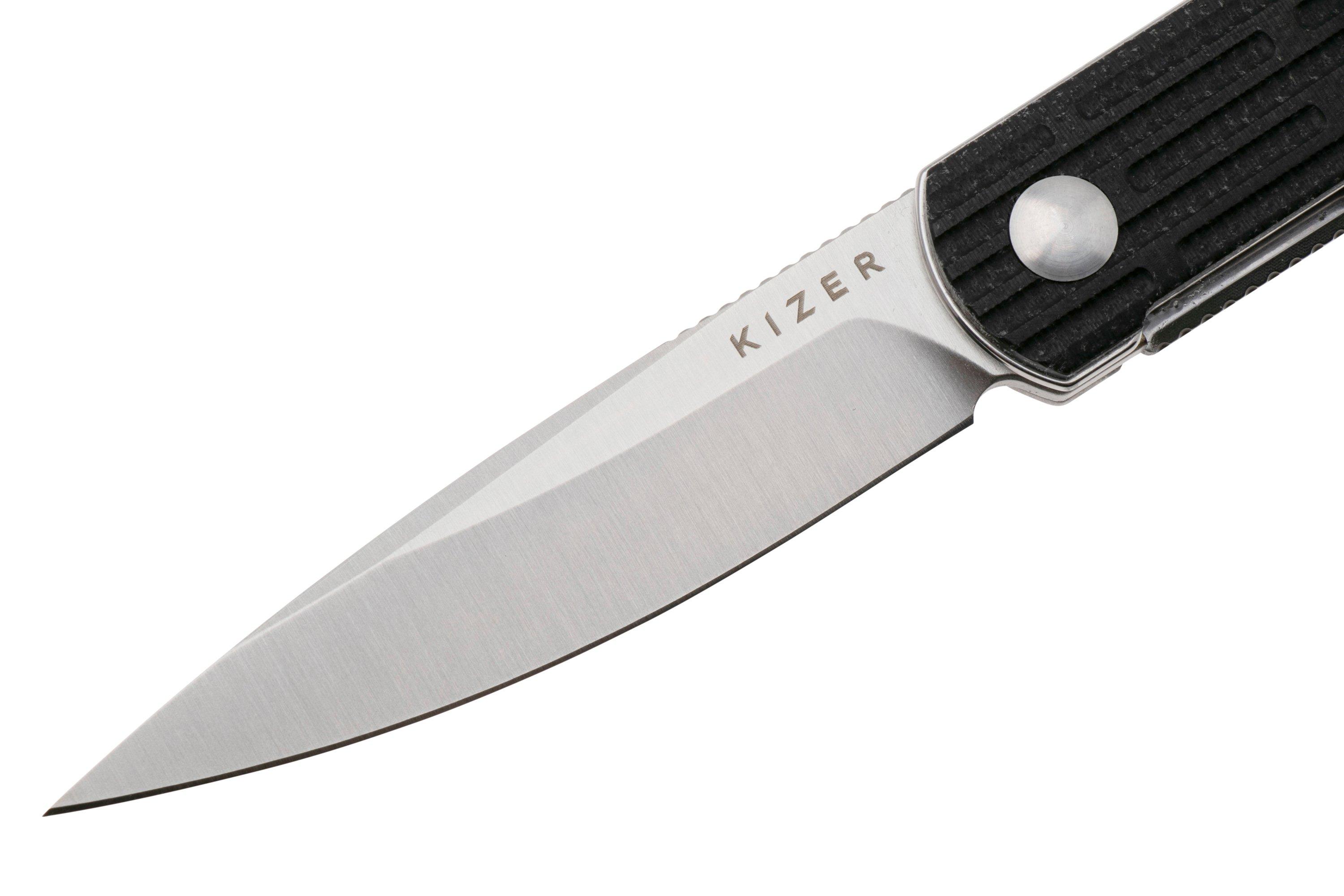 Kizer Bamboo V3722A1, Satin Nitro-V, Black Micarta navalha, Maksim ...