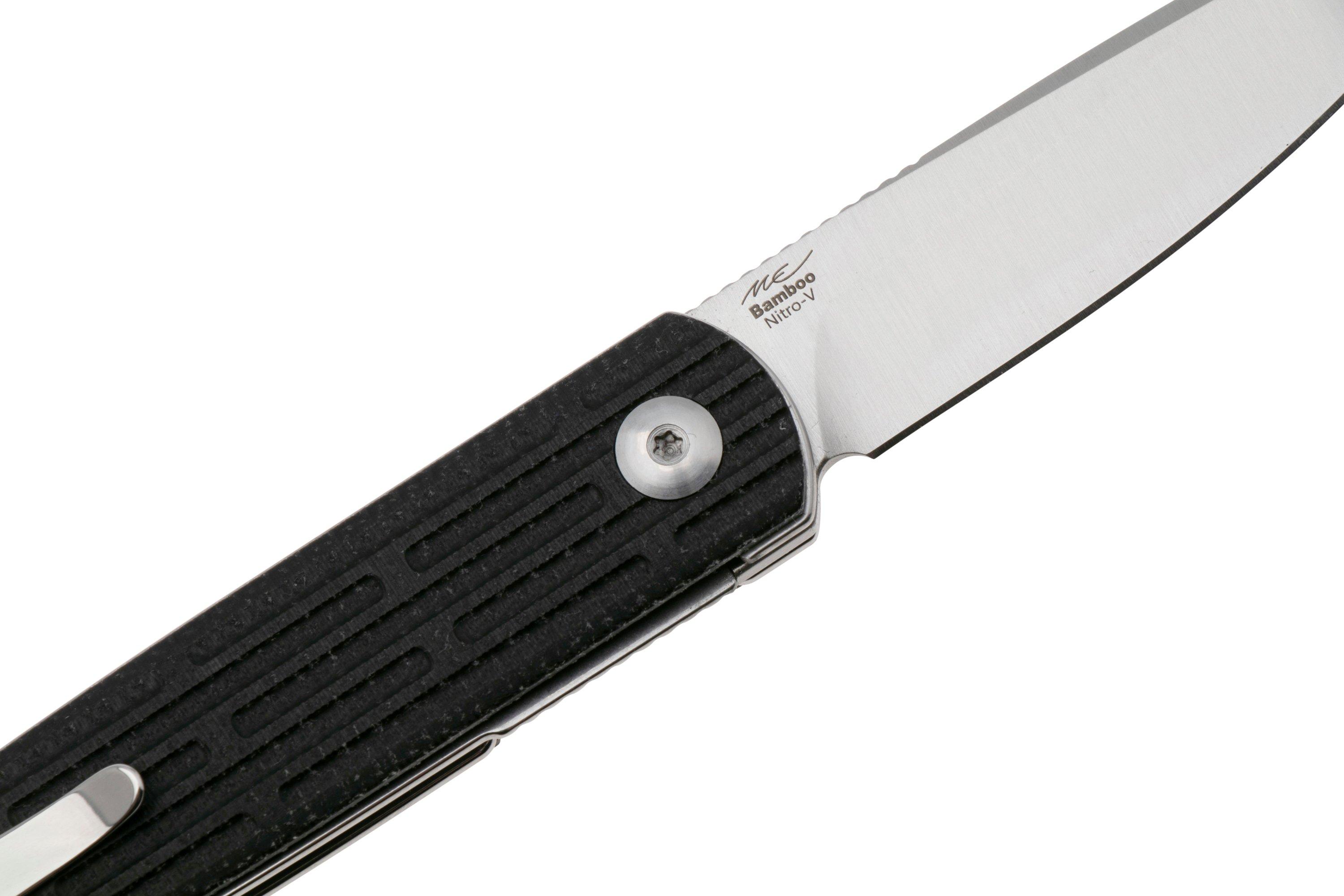 Kizer Bamboo V3722A1, Satin Nitro-V, Black Micarta navalha, Maksim Epifantsev design | Compras ...