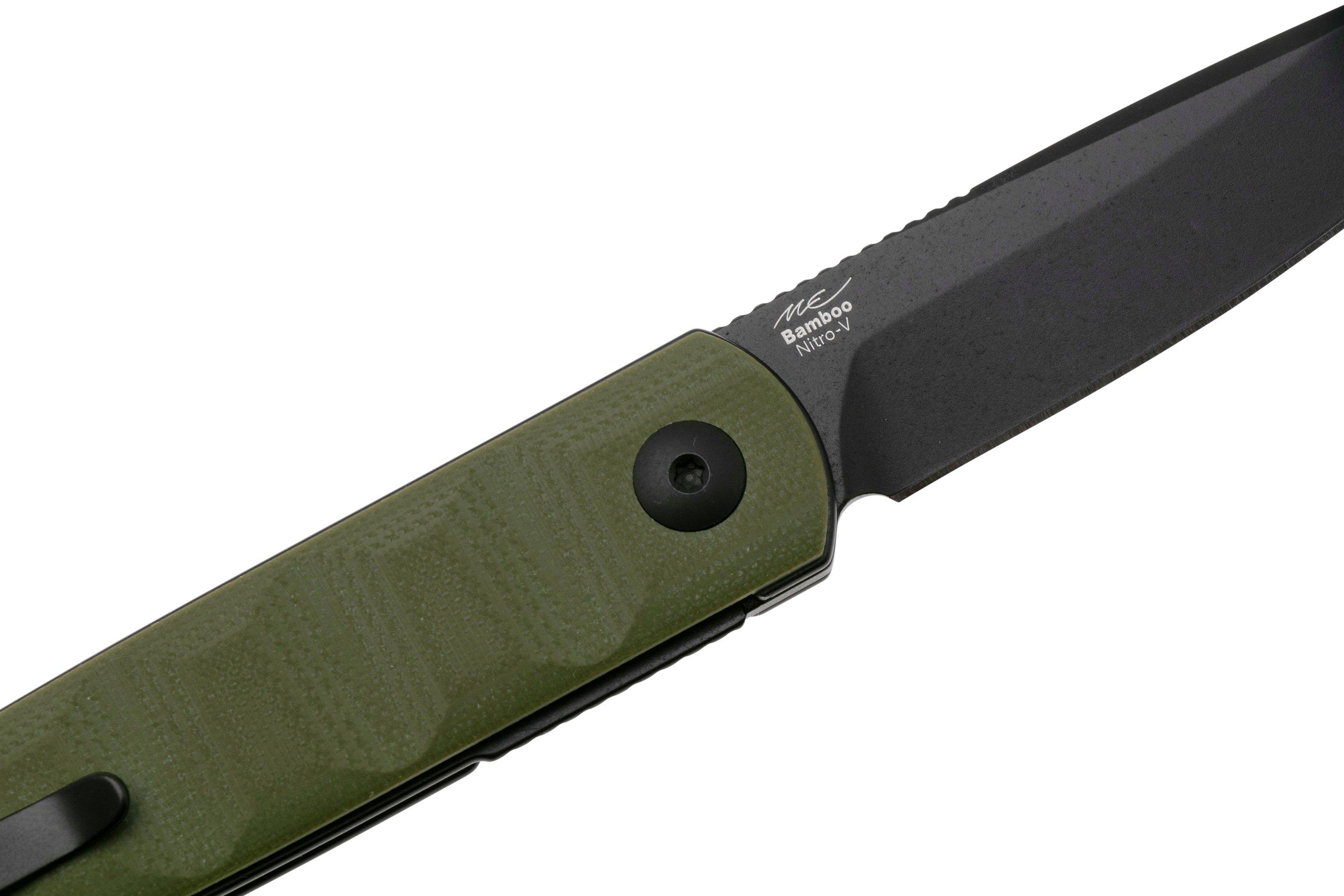 Kizer Bamboo V3722A2, Black Nitro-V, Olive Green G10 zakmes, Maksim ...