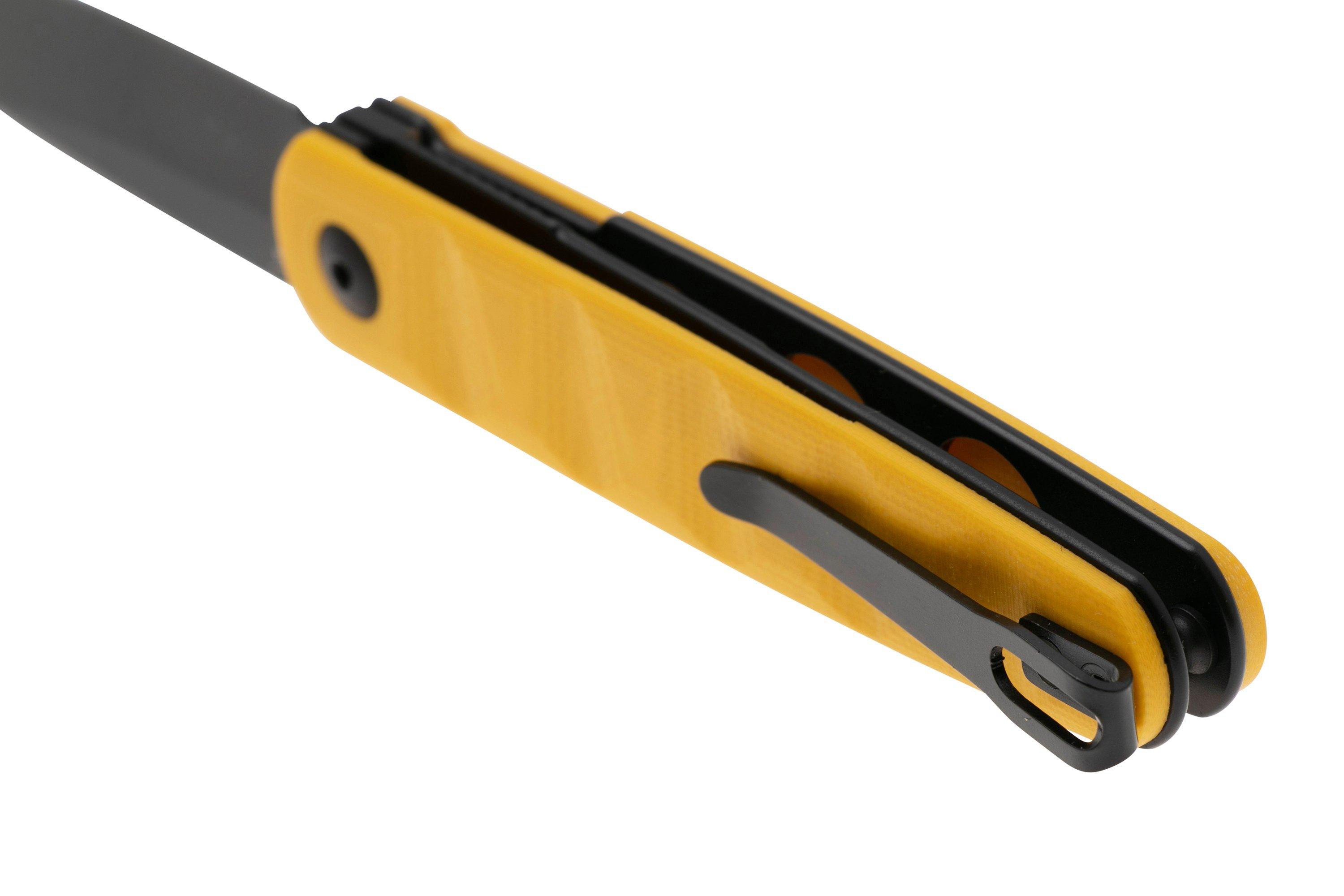 Kizer Bamboo V3722A3, Black Nitro-V, Yellow G10 pocket knife, Maksim ...