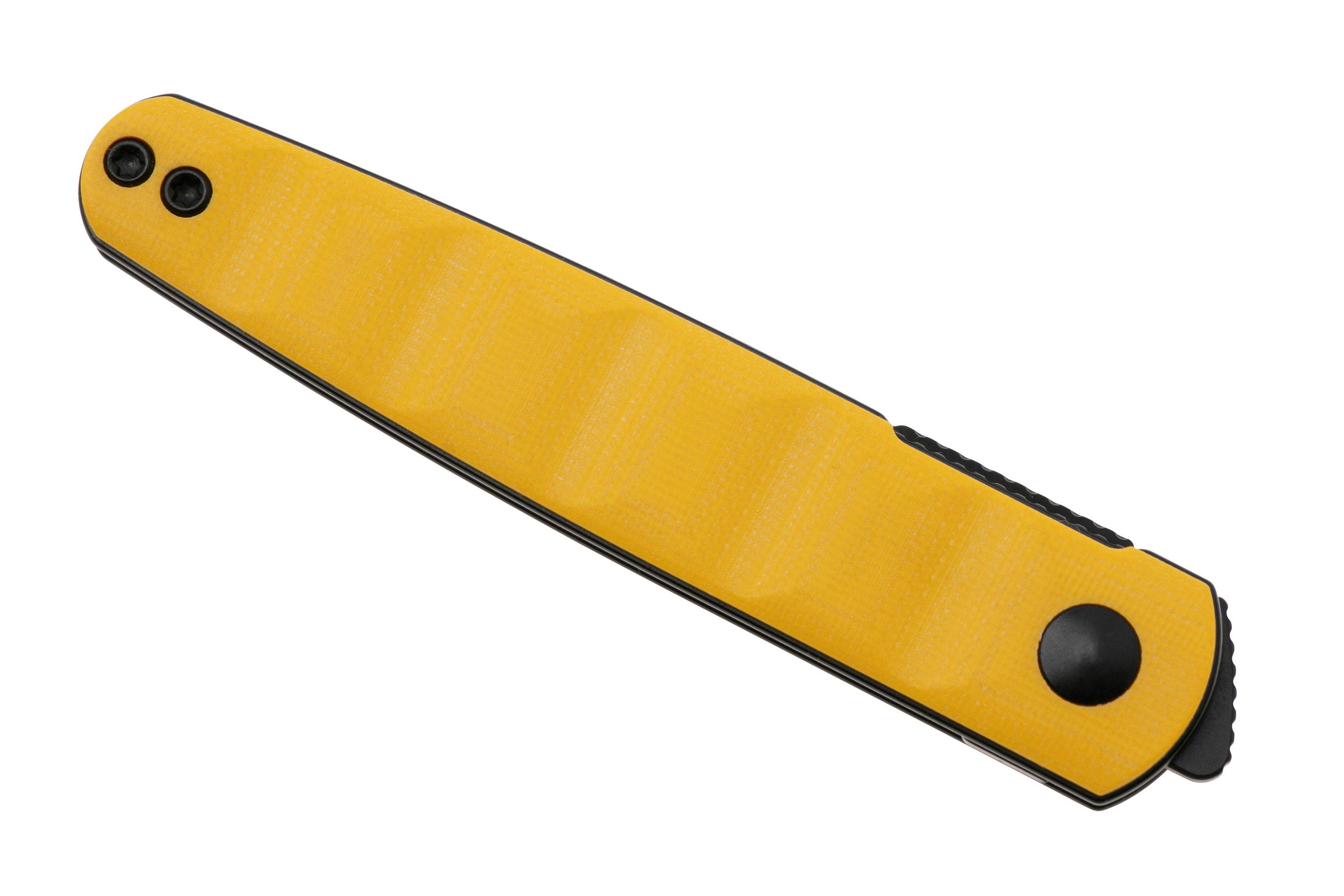 Kizer Bamboo V3722A3, Black Nitro-V, Yellow G10 pocket knife, Maksim ...