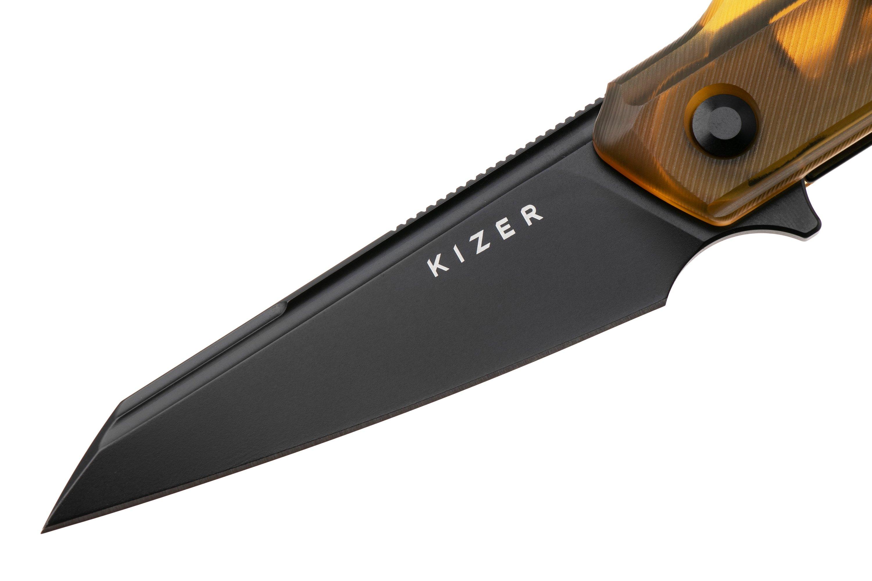 Kizer Skinner V3725A1, Black PVD Nitro-V, PEI pocket knife, Maciej ...