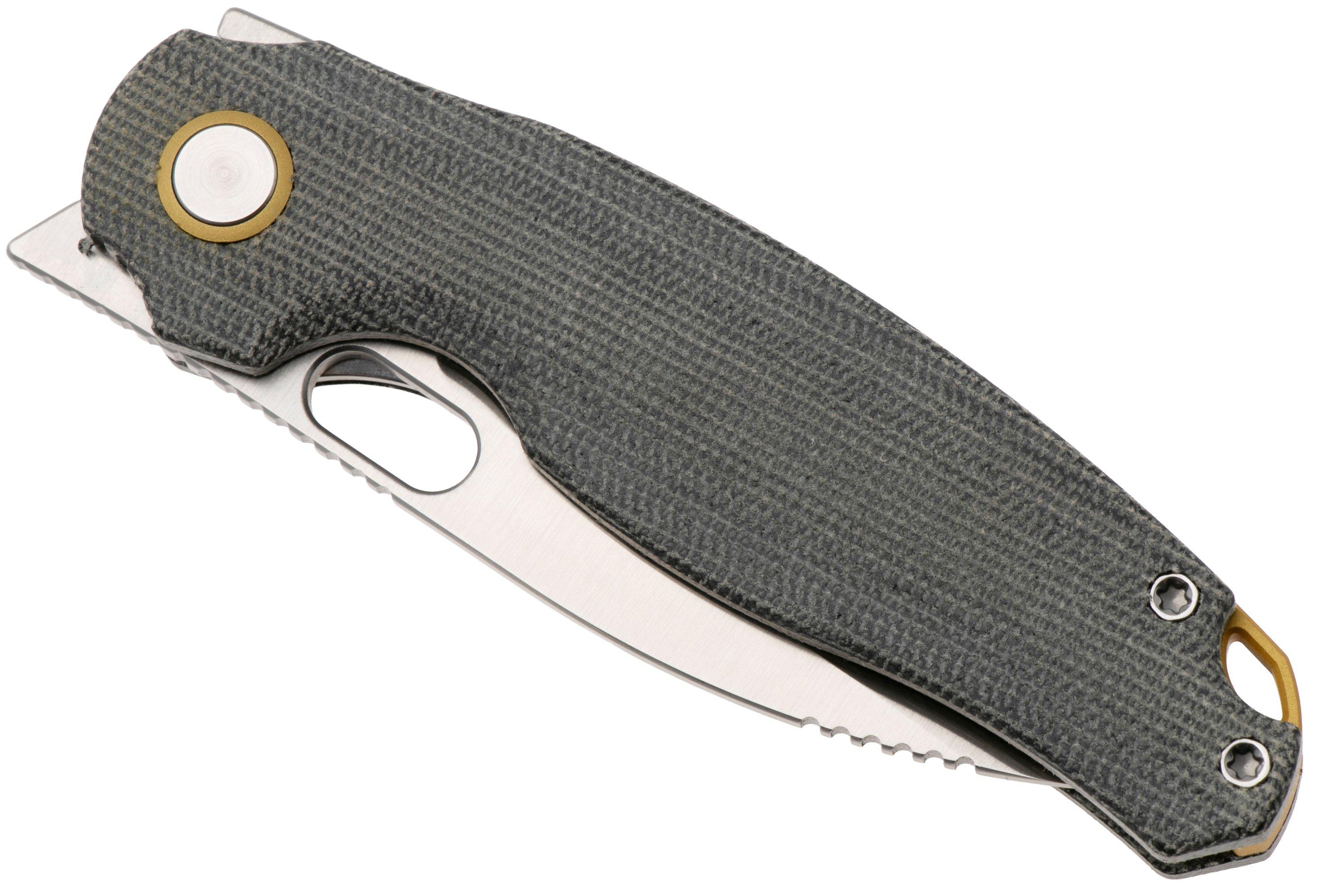 Kizer Vanguard Seagull V3770A1 Satin 14C28N, Gray Micarta, zakmes ...
