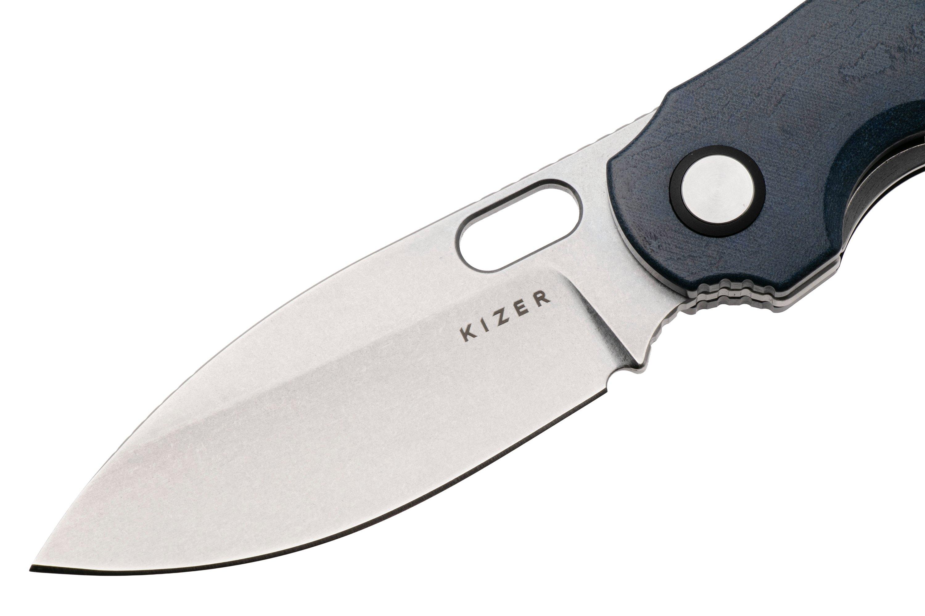 Kizer Vanguard Seagull V3770A2 Stonewashed 14C28N, Blue Canyon Richlite ...