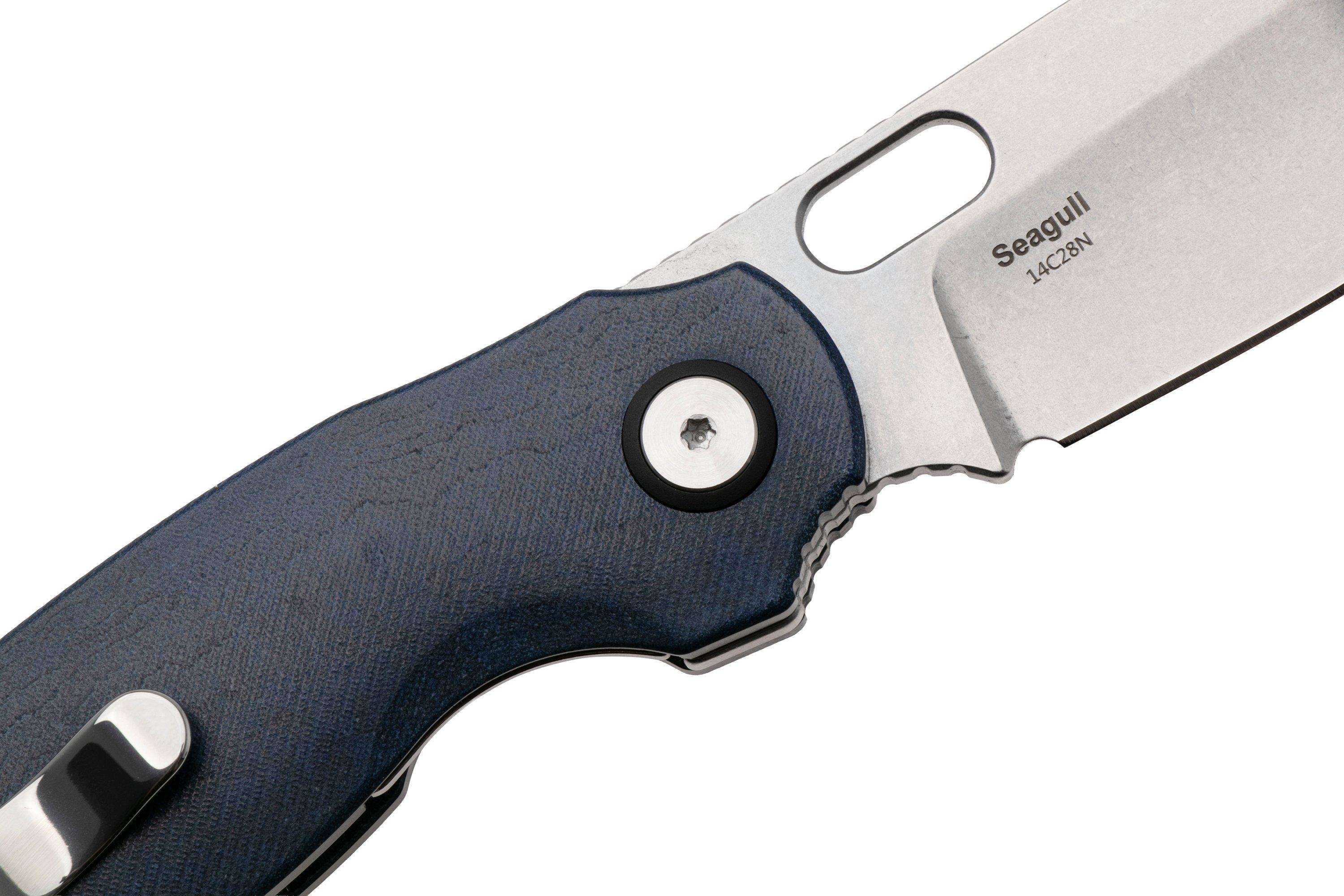 Kizer Vanguard Seagull V3770A2 Stonewashed 14C28N, Blue Canyon Richlite ...