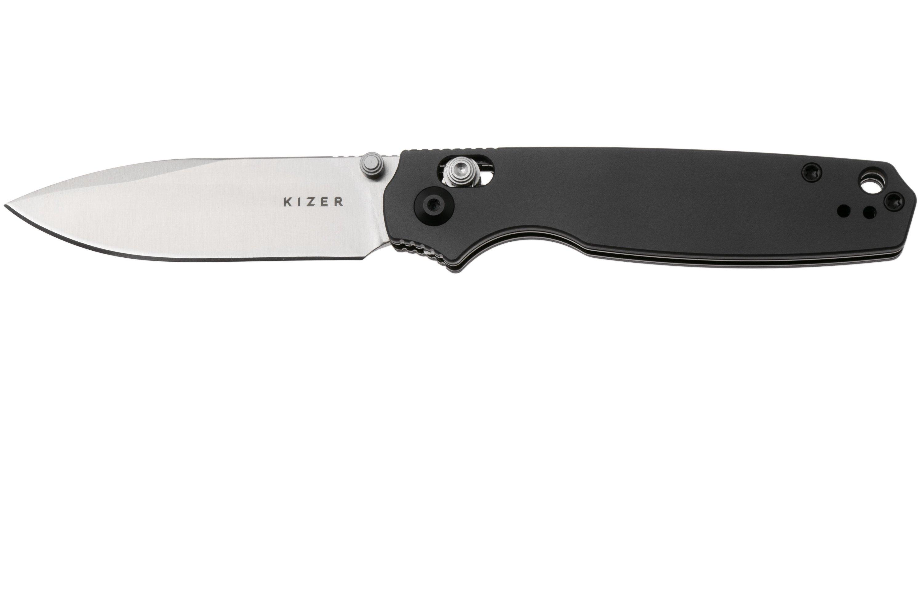 Kizer Pokiman CD V3789A2 Satin AEB-L, Gray Aluminum, pocket knife ...