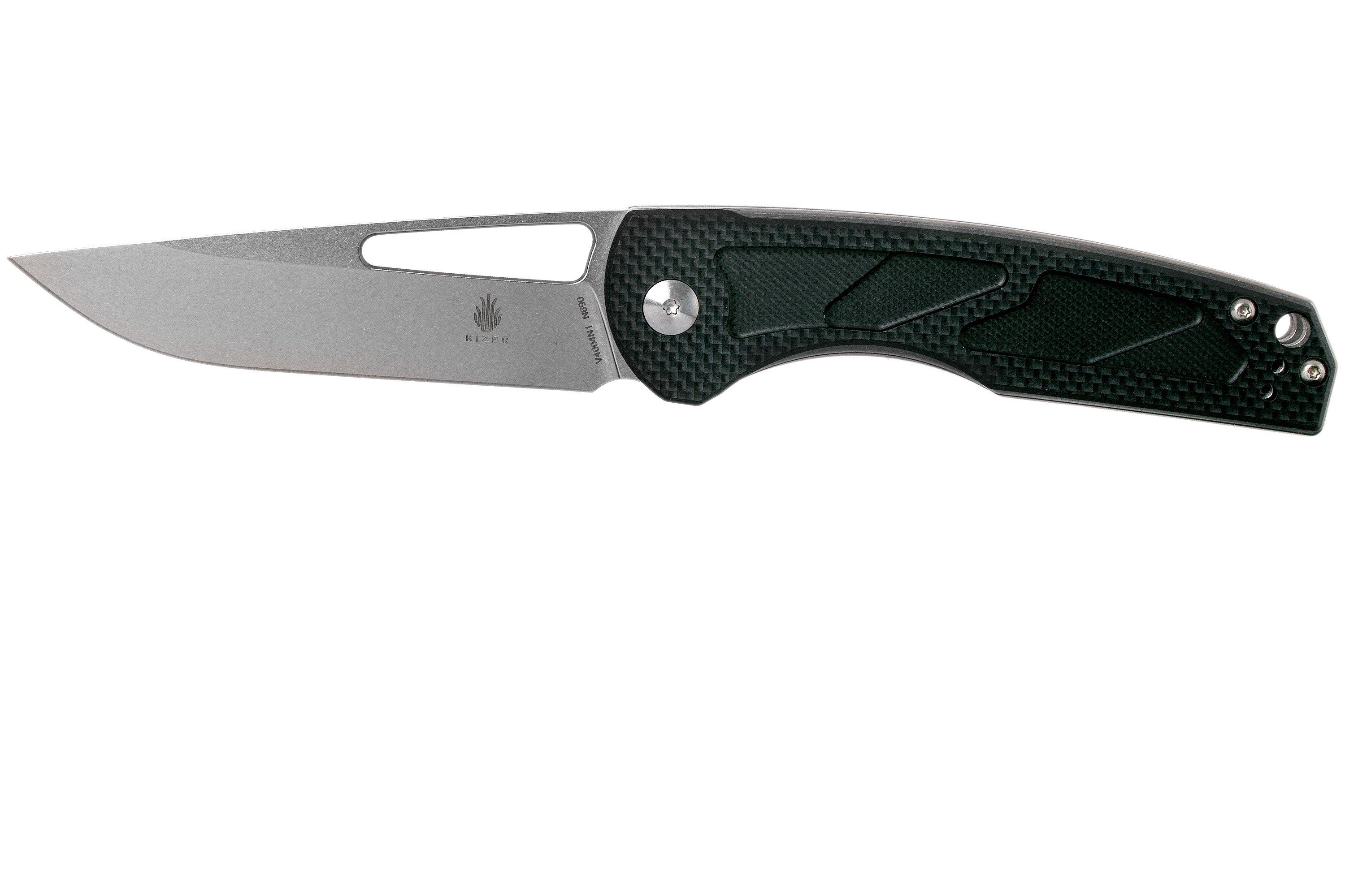 Kizer Vanguard Yukon V4004N1 black pocket knife | Advantageously ...