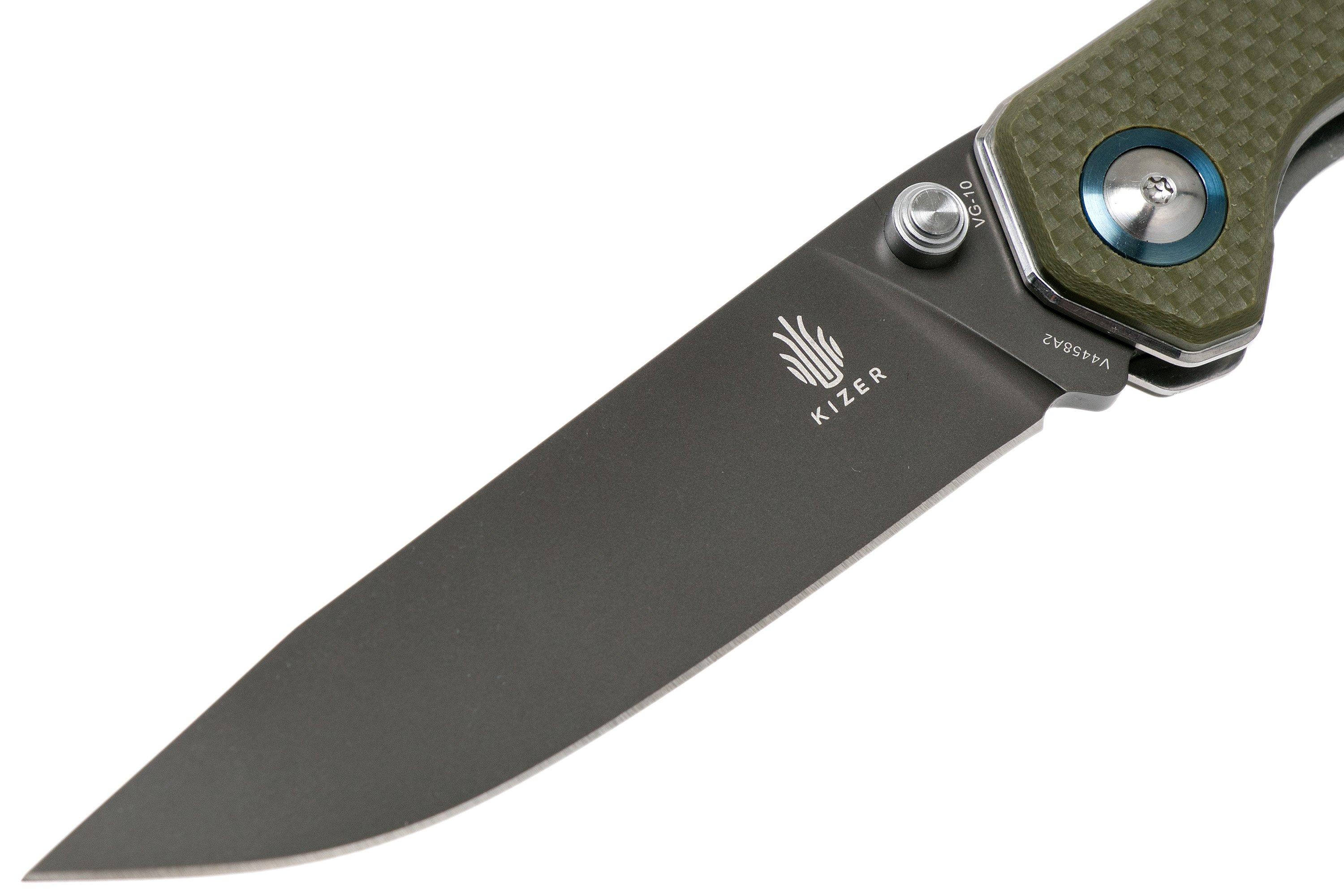 Kizer Vanguard Begleiter V4458A2 pocket knife, Green | Advantageously ...