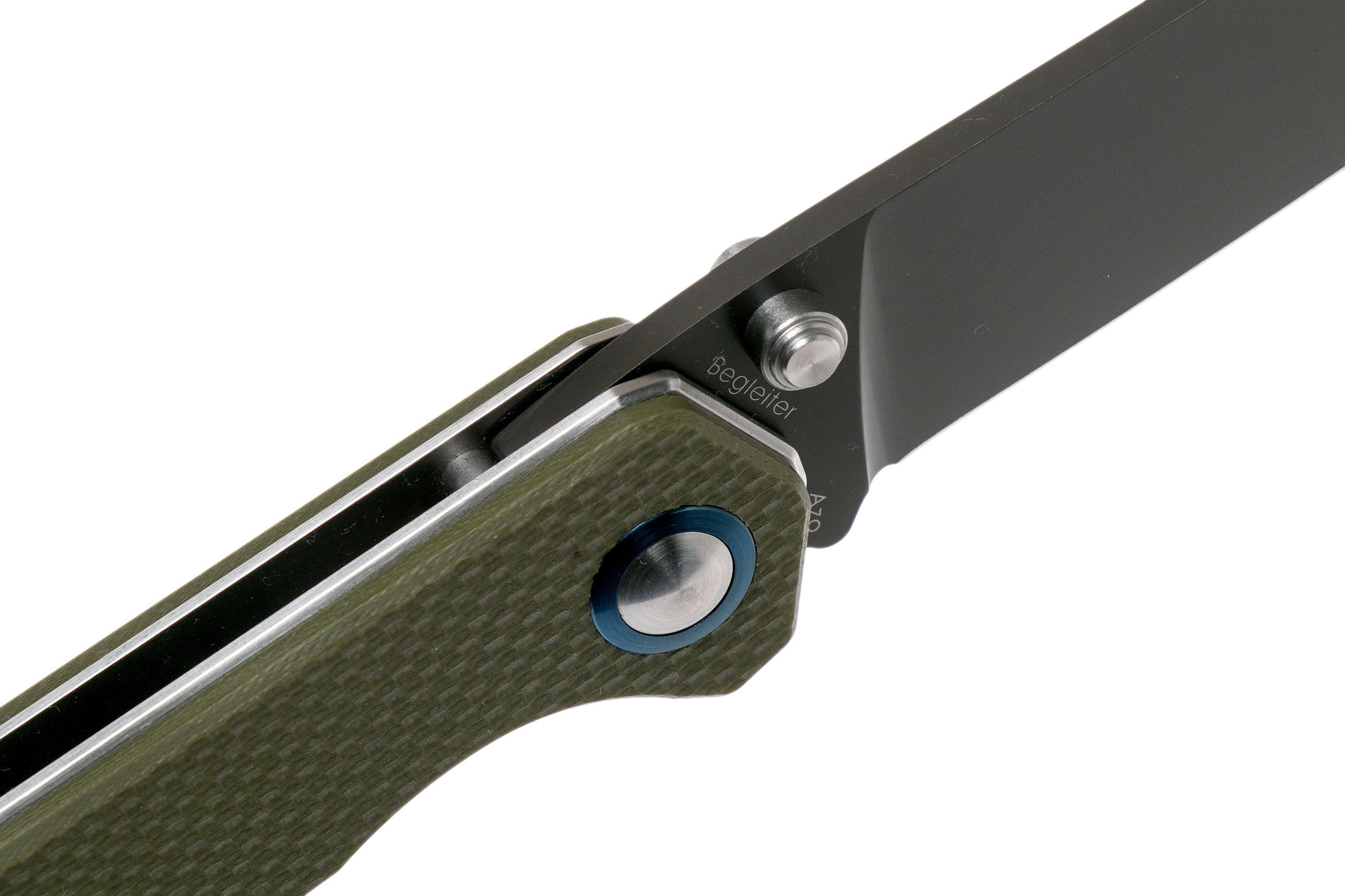 Kizer Vanguard Begleiter V4458A2 pocket knife, Green | Advantageously ...