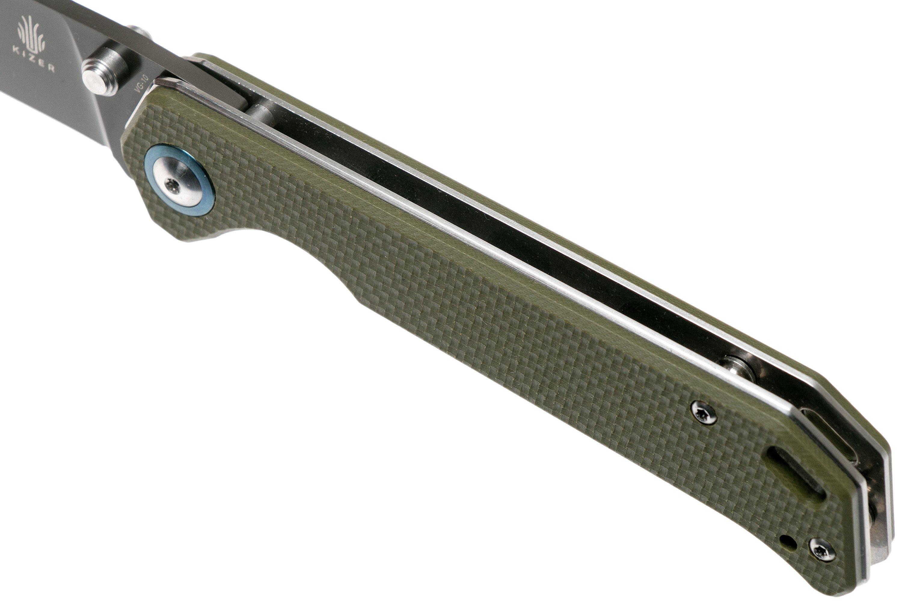 Kizer Vanguard Begleiter V4458A2 pocket knife, Green | Advantageously ...