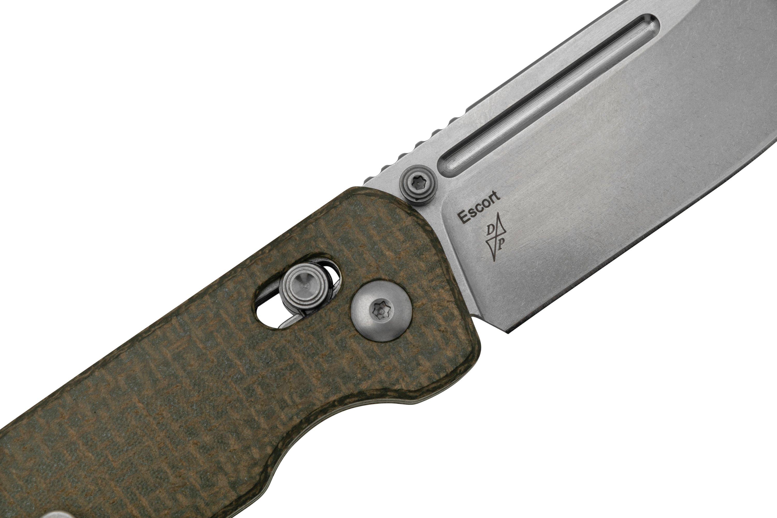 Kizer Escort V4481C2 Brown Micarta, Stonewashed, zakmes Dirk Pinkerton ...