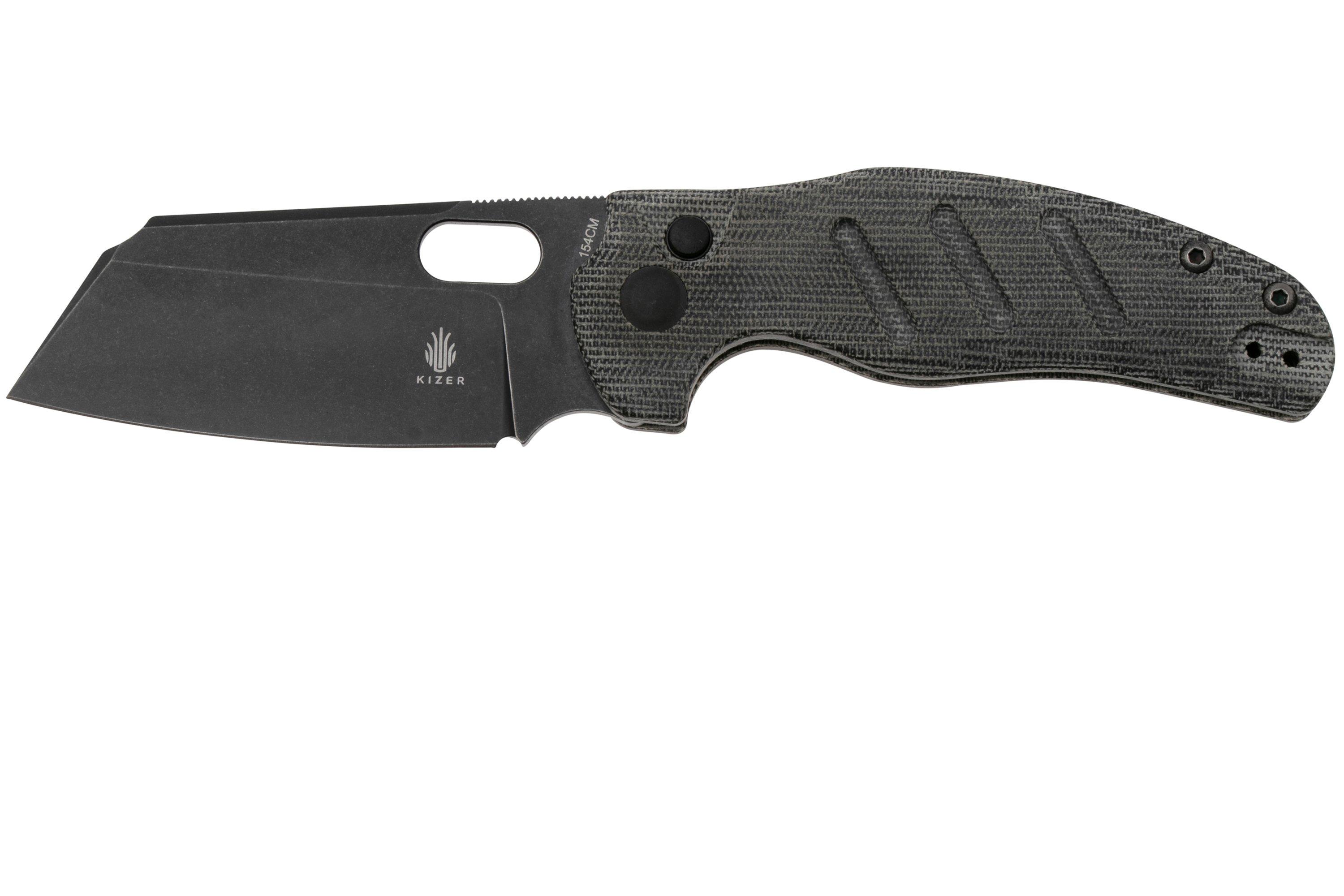 Kizer Sheepdog C01C, V4488BC1 Micarta, Button Lock, pocket knife ...