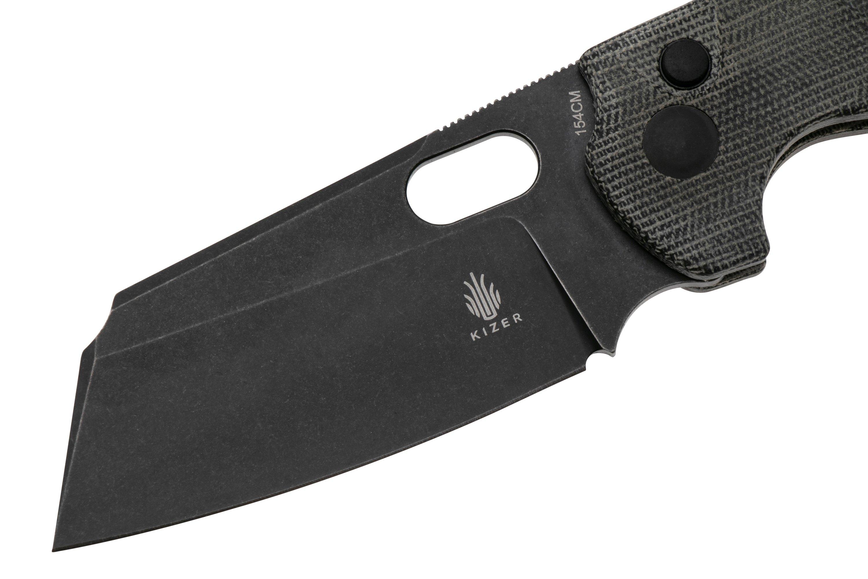 Kizer Sheepdog C01C, V4488BC1 Micarta, Button Lock, pocket knife ...