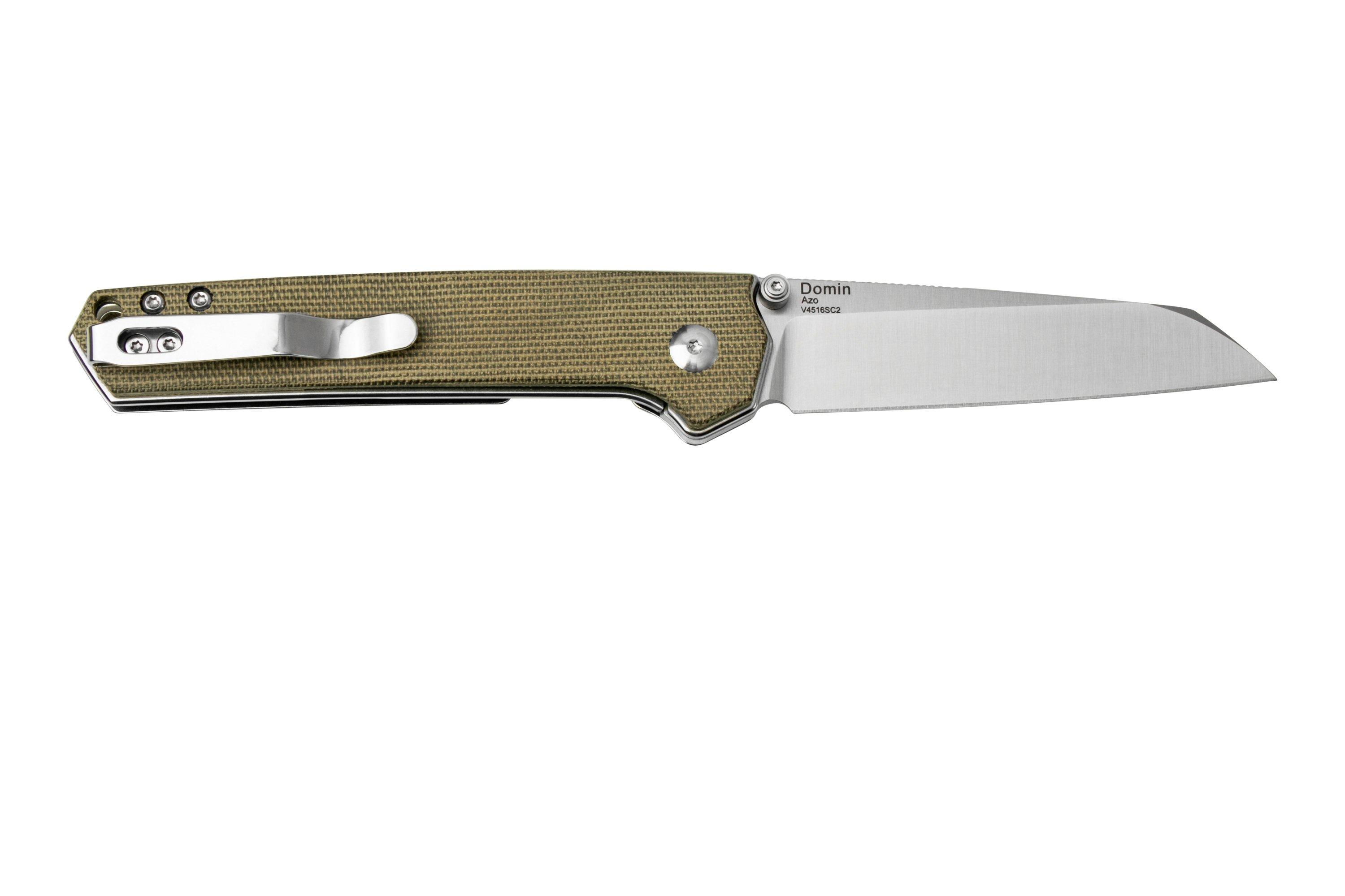 Kizer Domin V4516SC2 Green Micarta, pocket knife | Advantageously ...