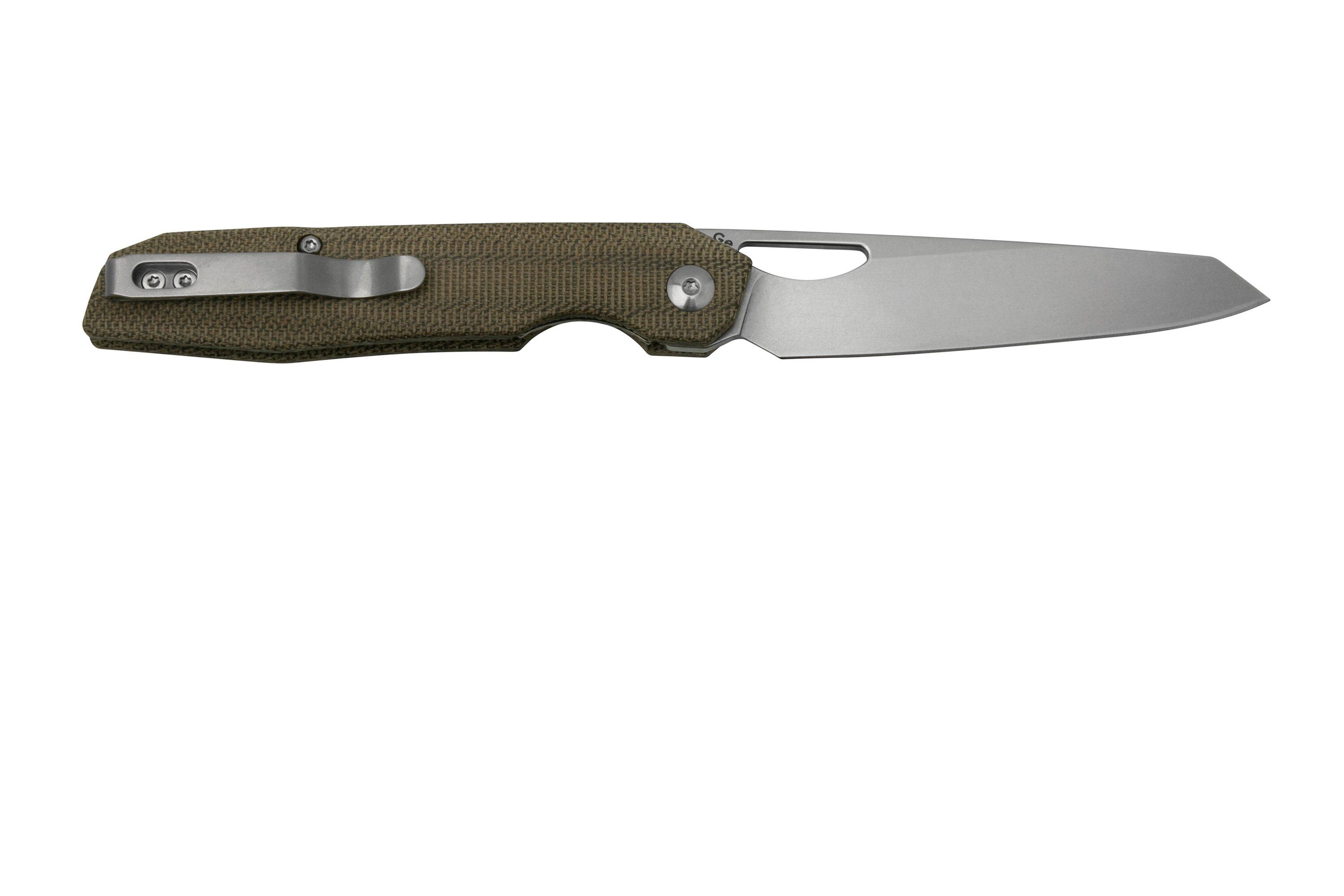 Kizer Genie V4545C1, Green Micarta, 154CM pocket knife, Gage design ...