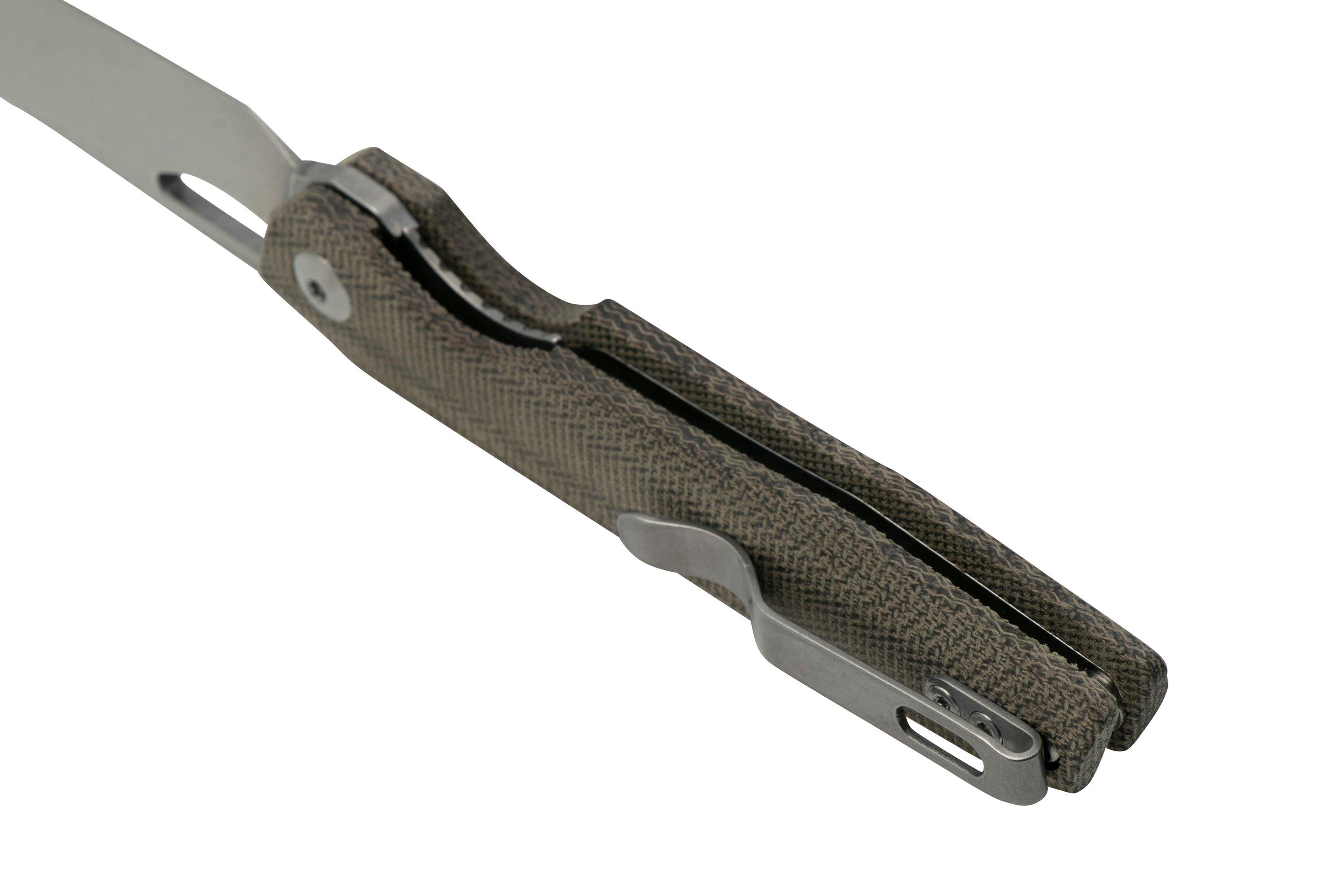 Kizer Genie V4545C1, Green Micarta, 154CM pocket knife, Gage design ...