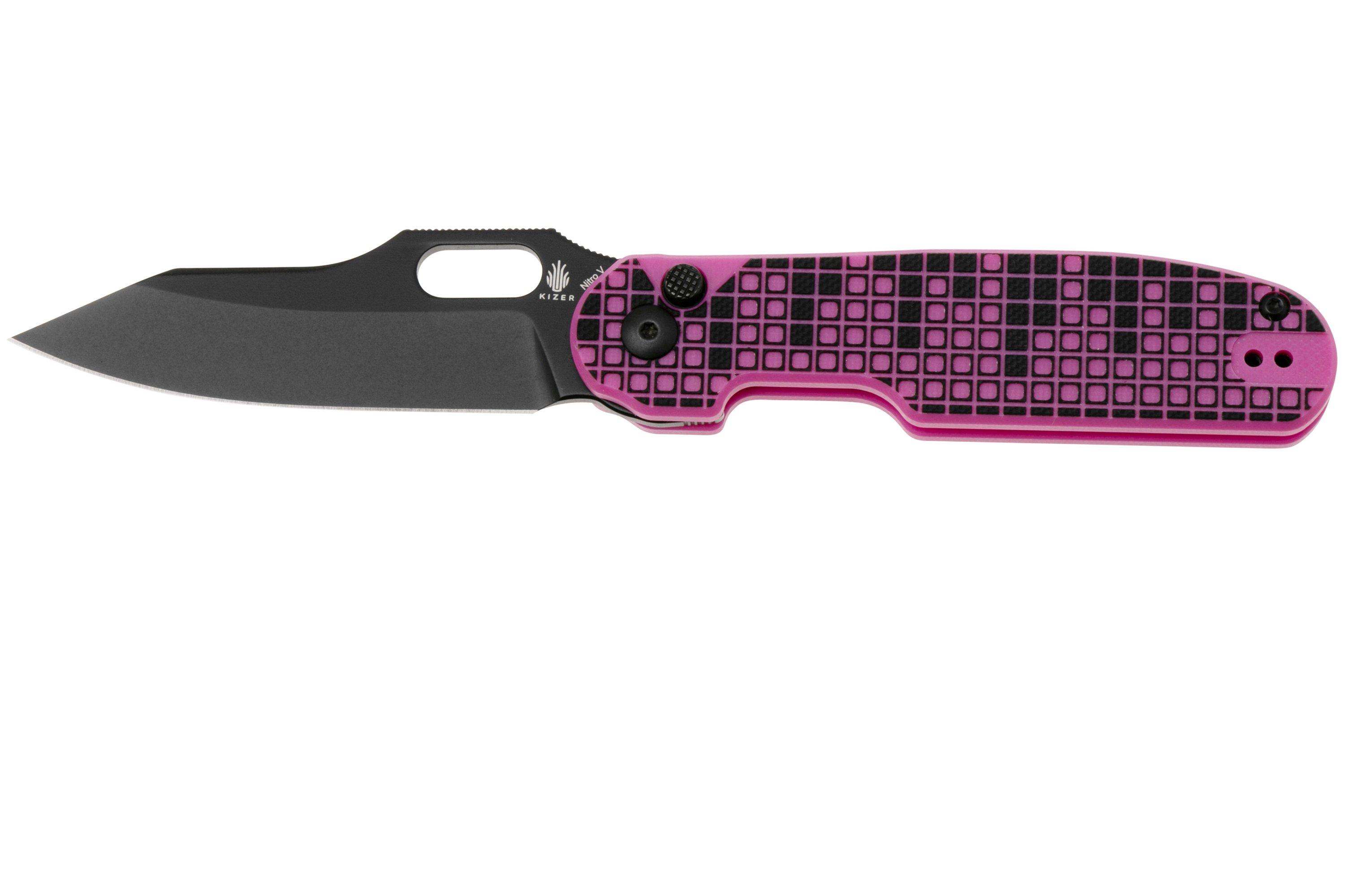 Kizer Vanguard Cormorant V4562A2 Black Nitro V, Black and Pink G10 ...