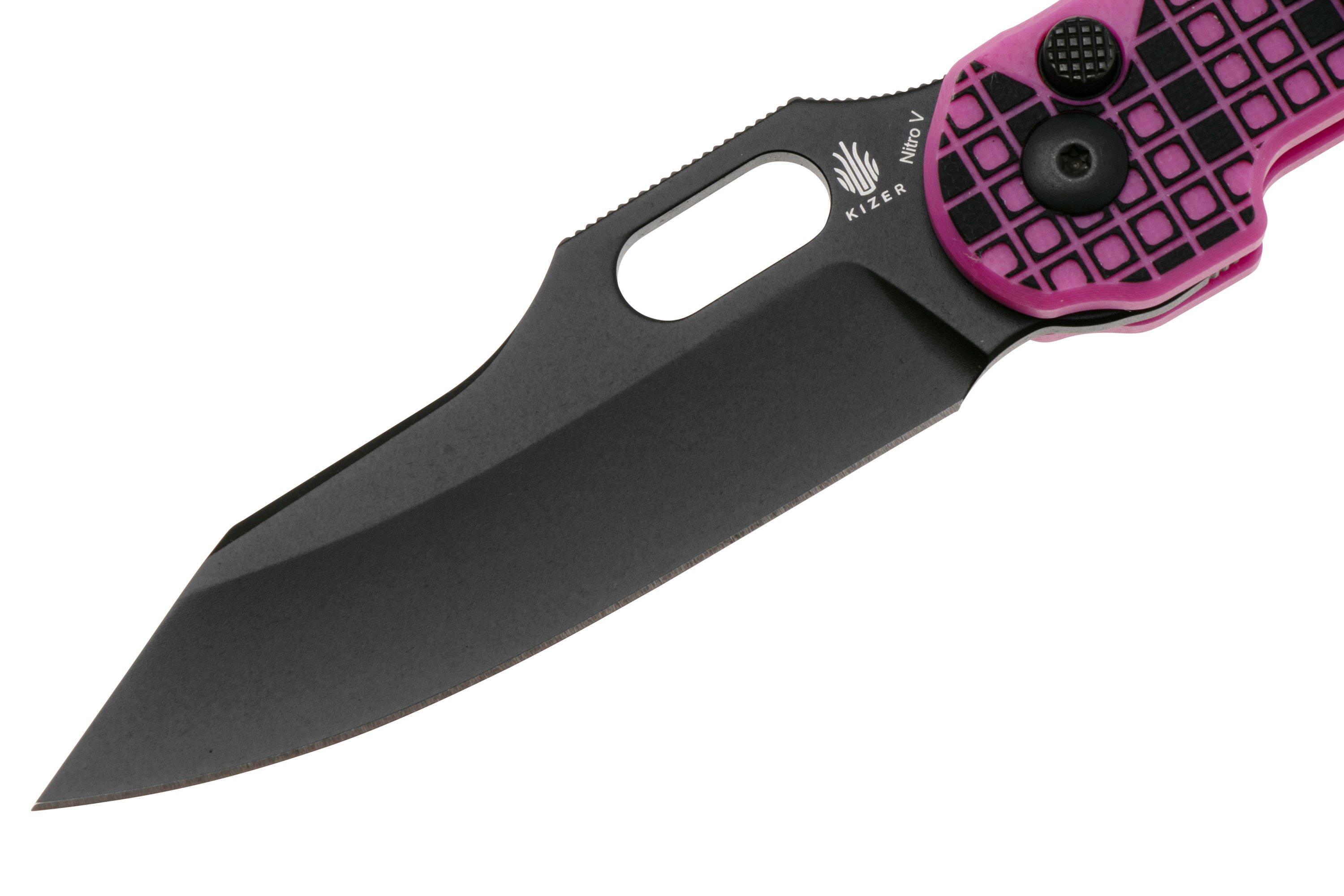 Kizer Vanguard Cormorant V4562A2 Black Nitro V, Black and Pink G10 ...
