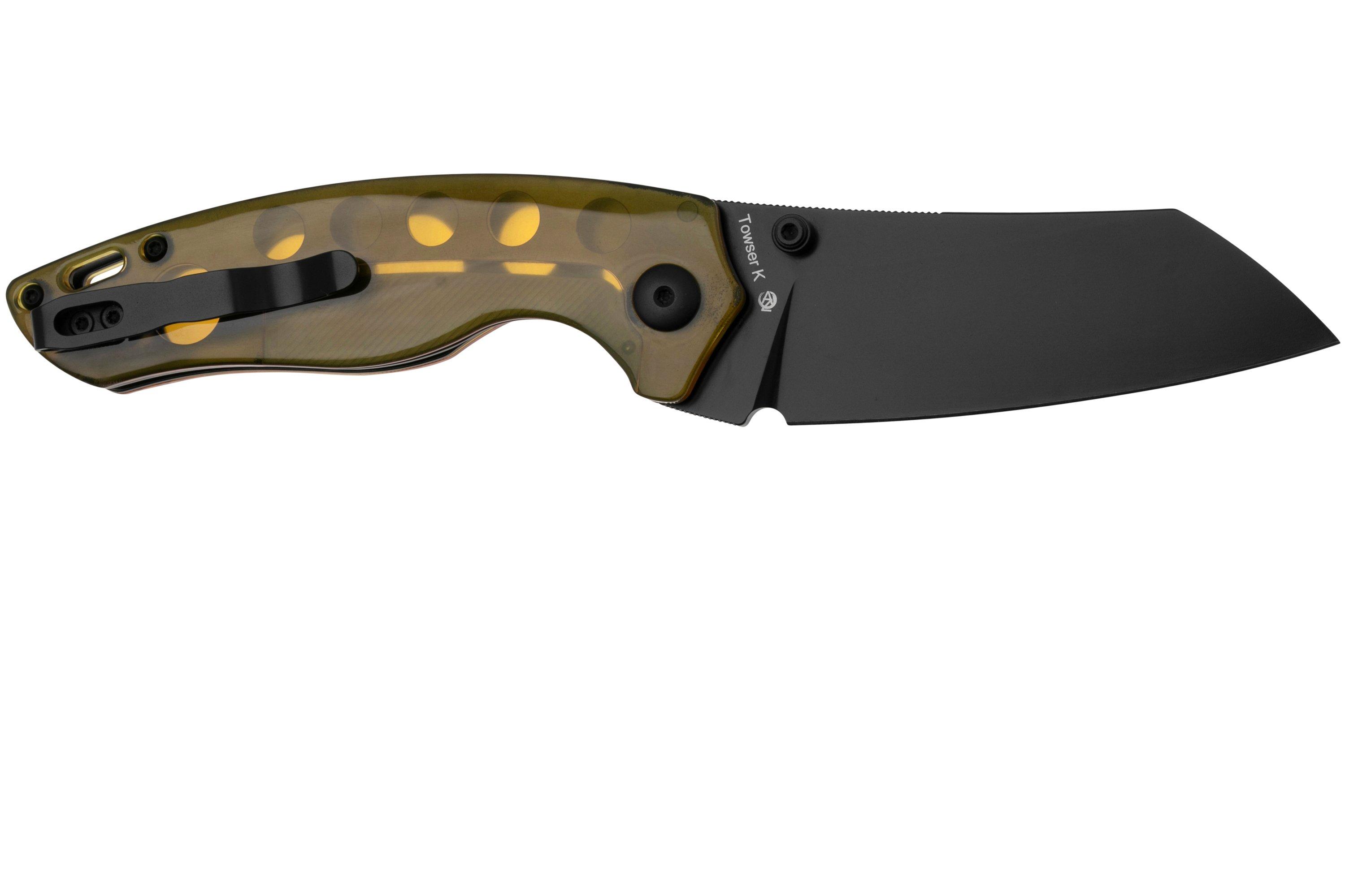 Kizer Towser K V4593C6 Blackwashed 154CM, PEI Ultem handle, pocket ...