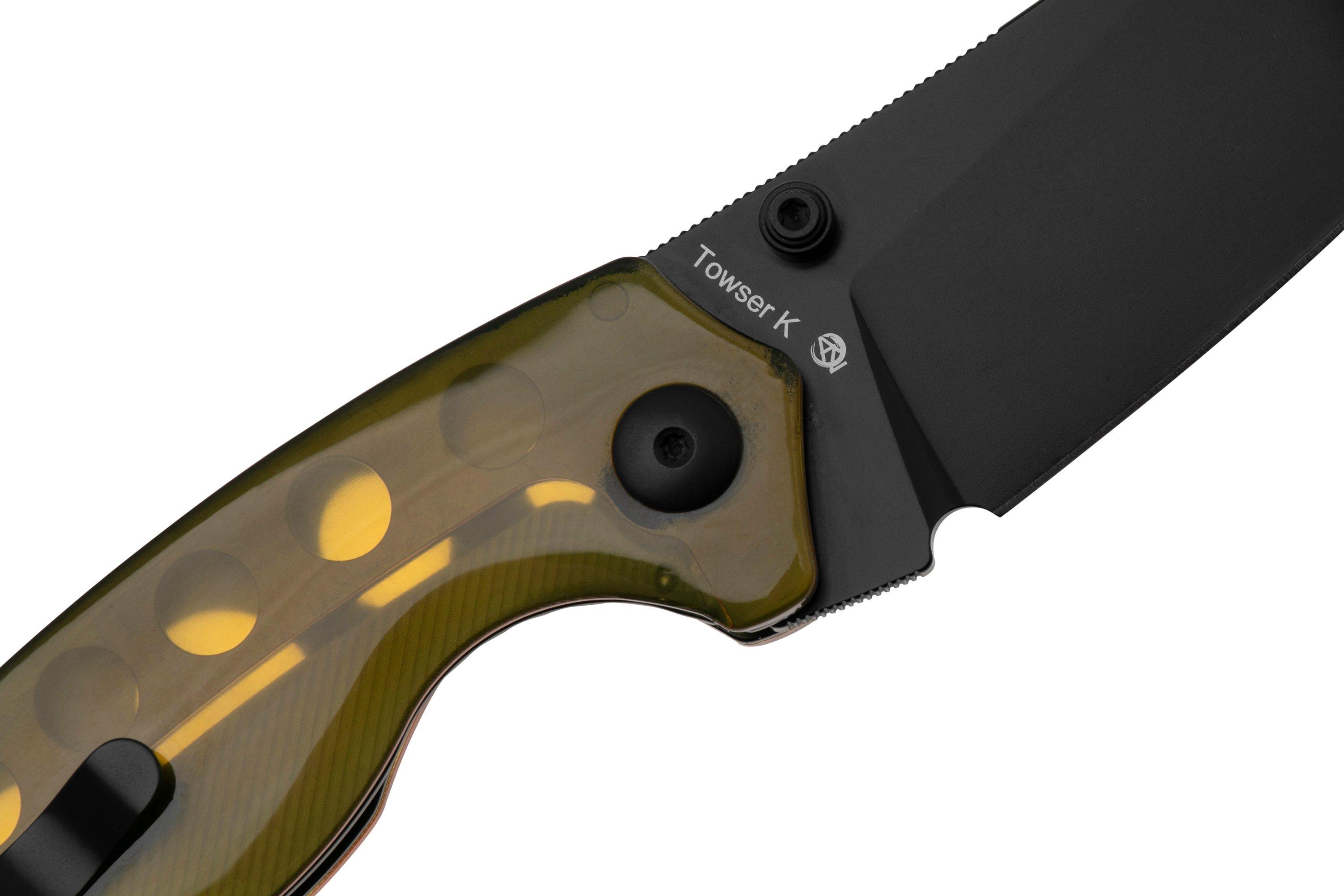 Kizer Towser K V4593C6 Blackwashed 154CM, PEI Ultem handle, pocket ...