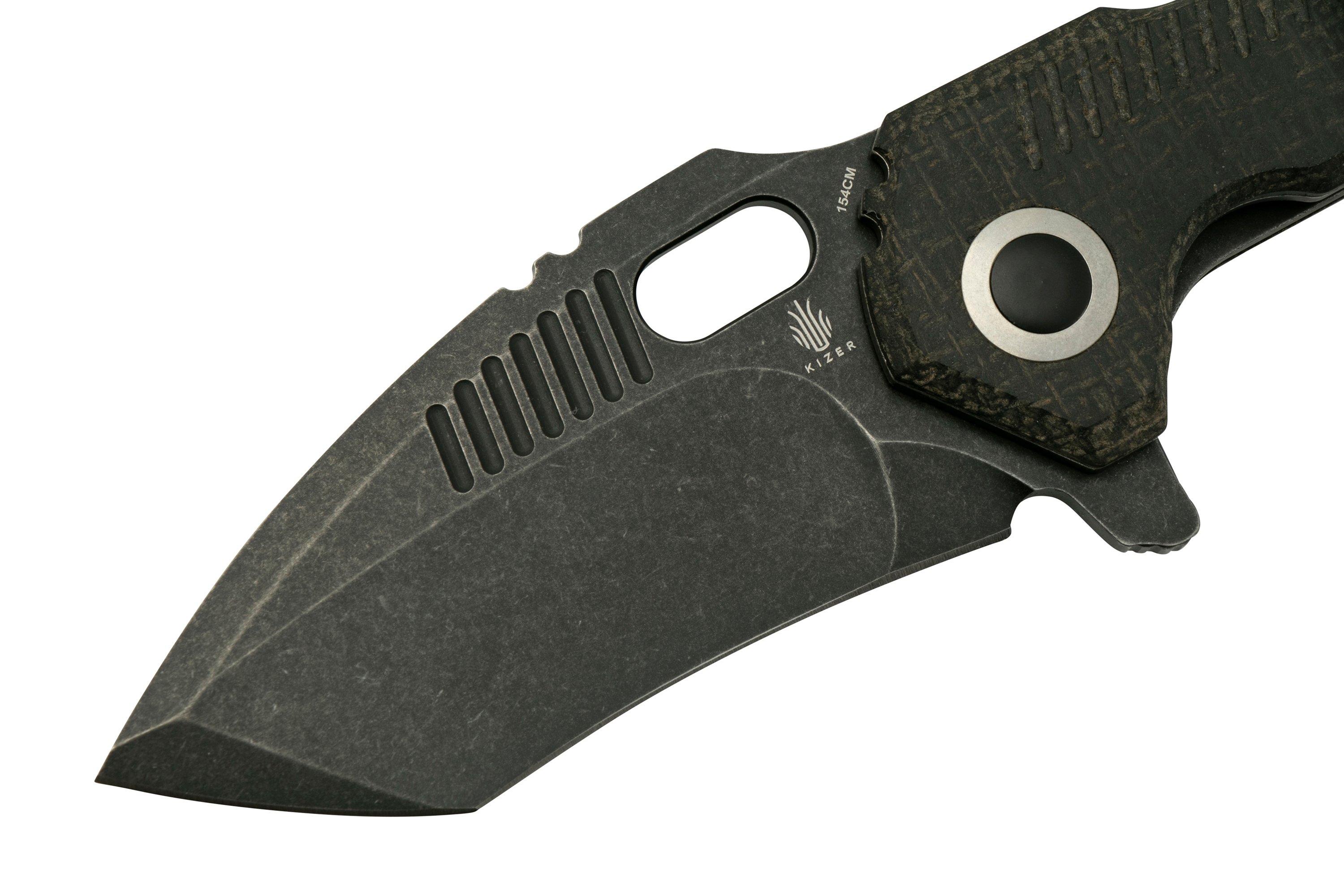 Kizer Mini Paragon V4600C2, 154CM, Black Micarta pocket knife, RS ...