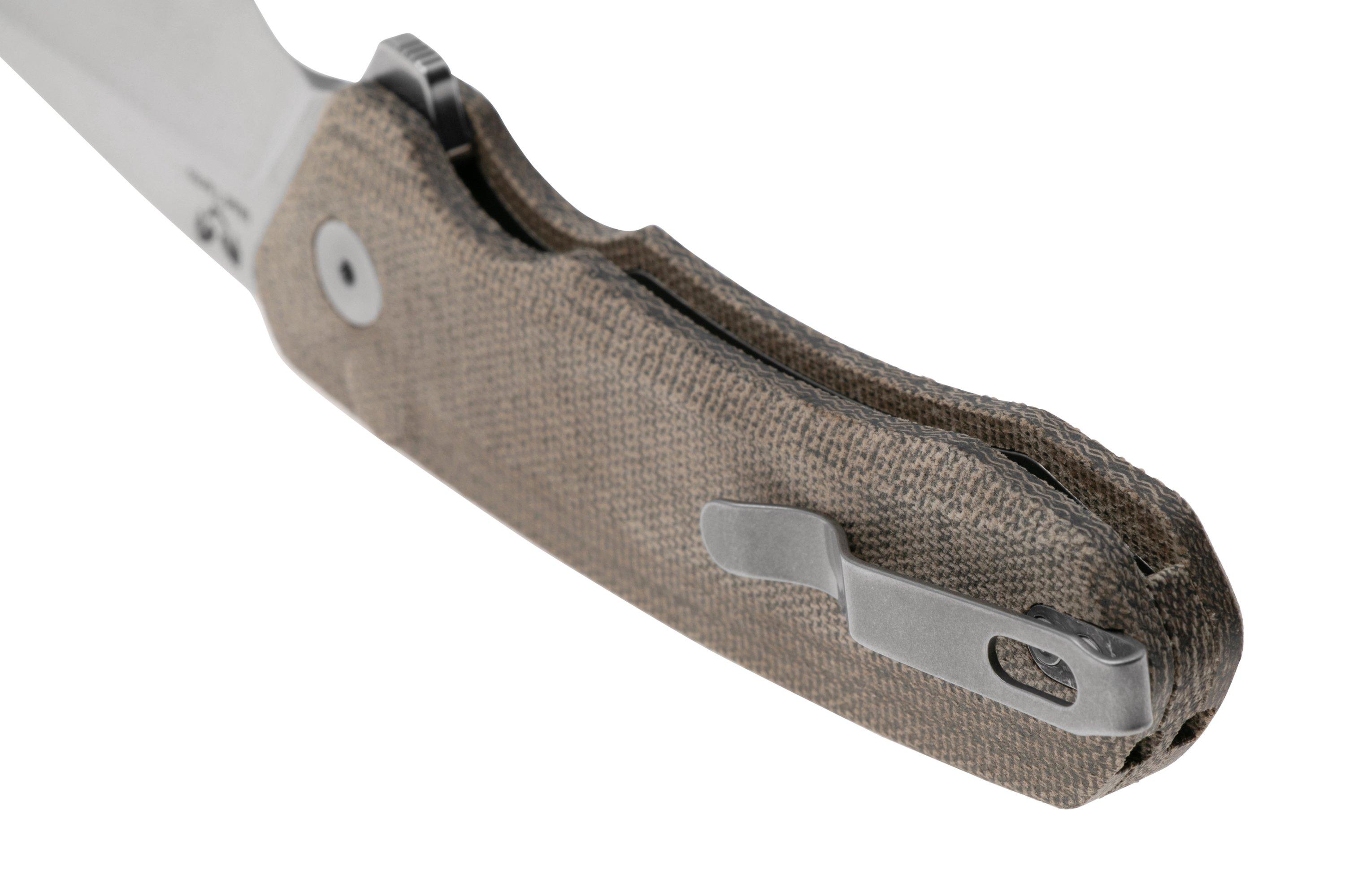 Kizer Mad Tanto V4602C2 Stonewashed 154CM, Green Micarta, Button Lock ...