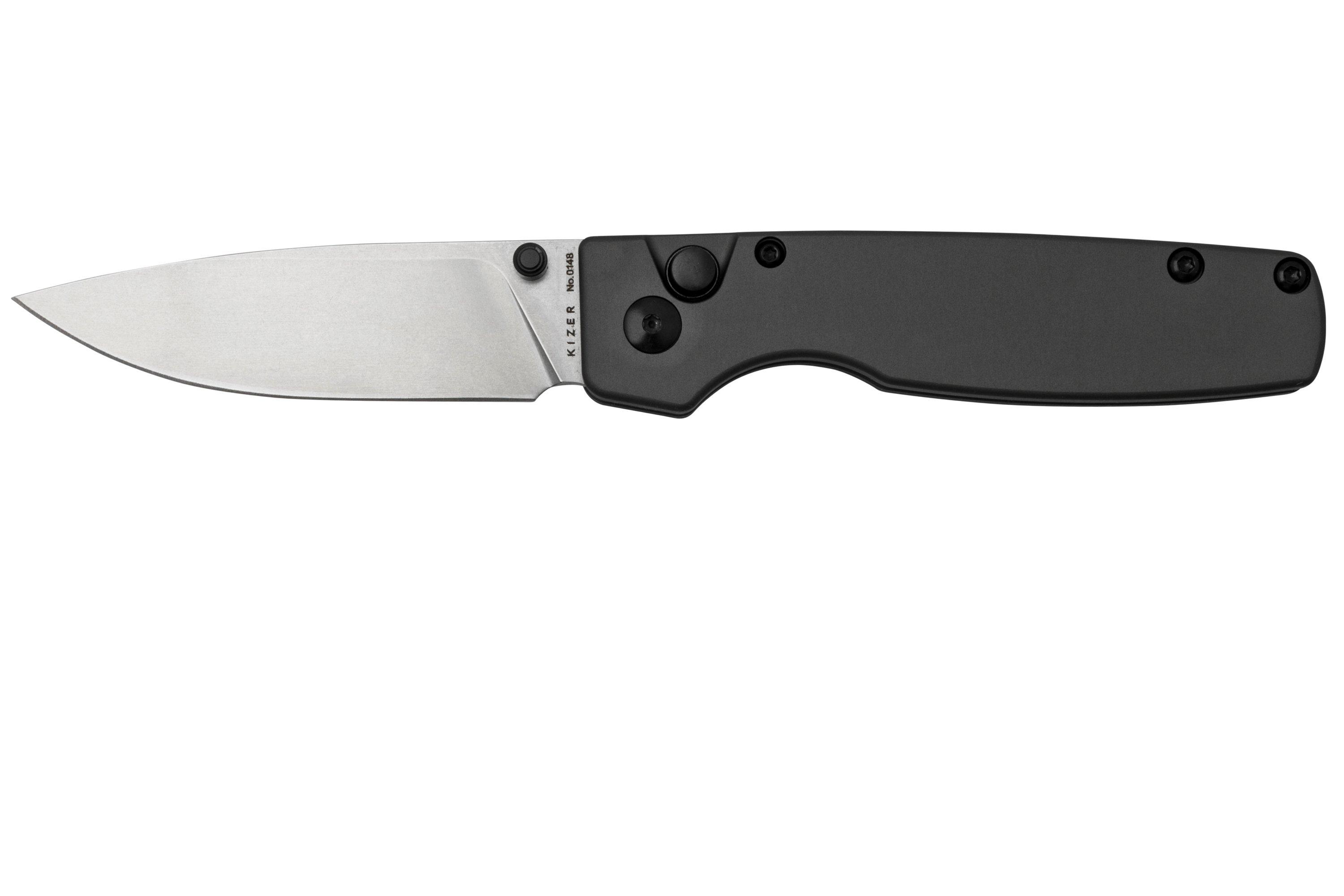 Kizer Original XL, V4605C2, Grey Aluminium, Stonewashed, pocket knife ...